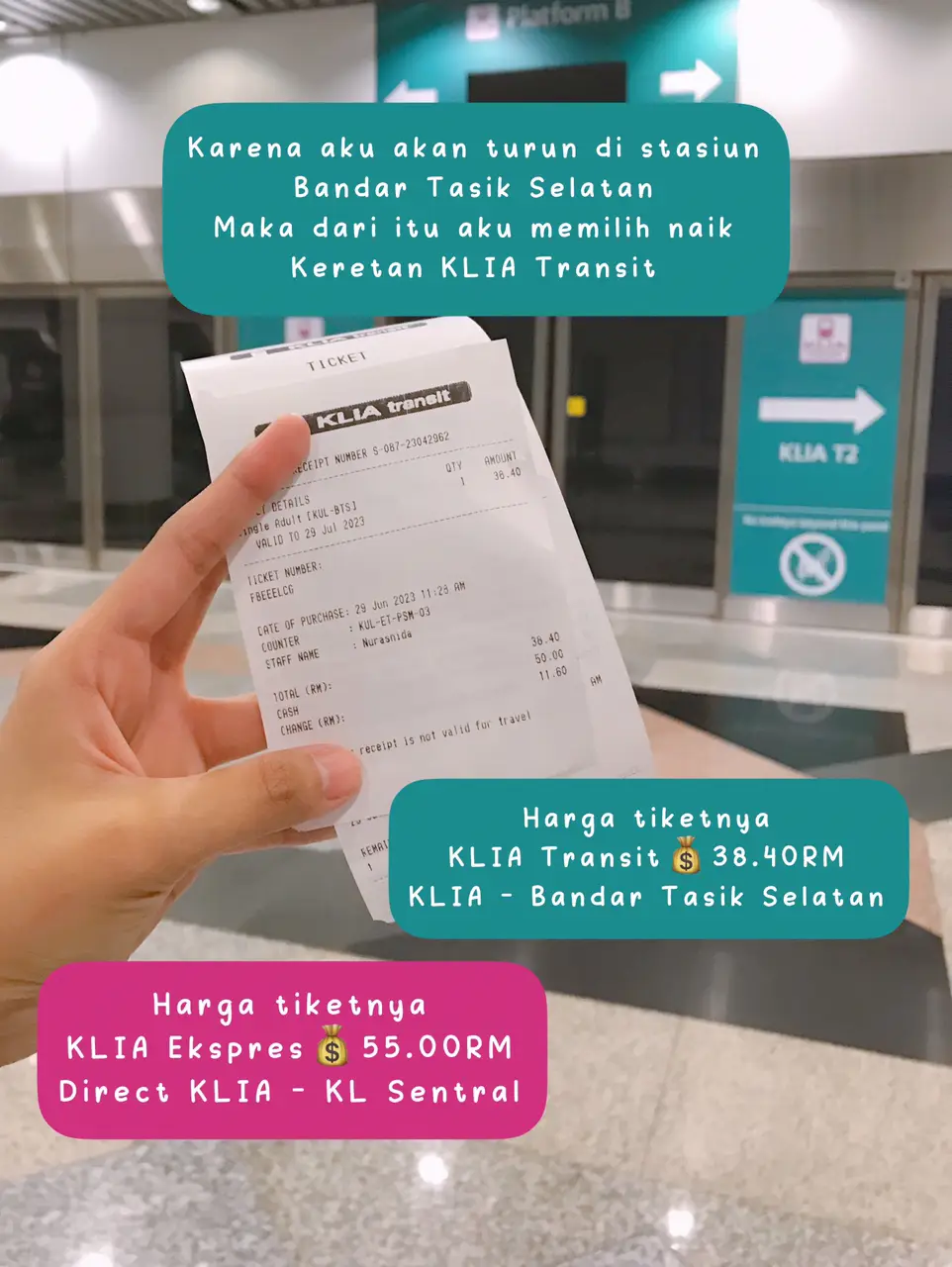 Pilihan Kereta Bandara Kuala Lumpur ke KL Sentral | Galeri diposting oleh Mutiaradewi | Lemon8