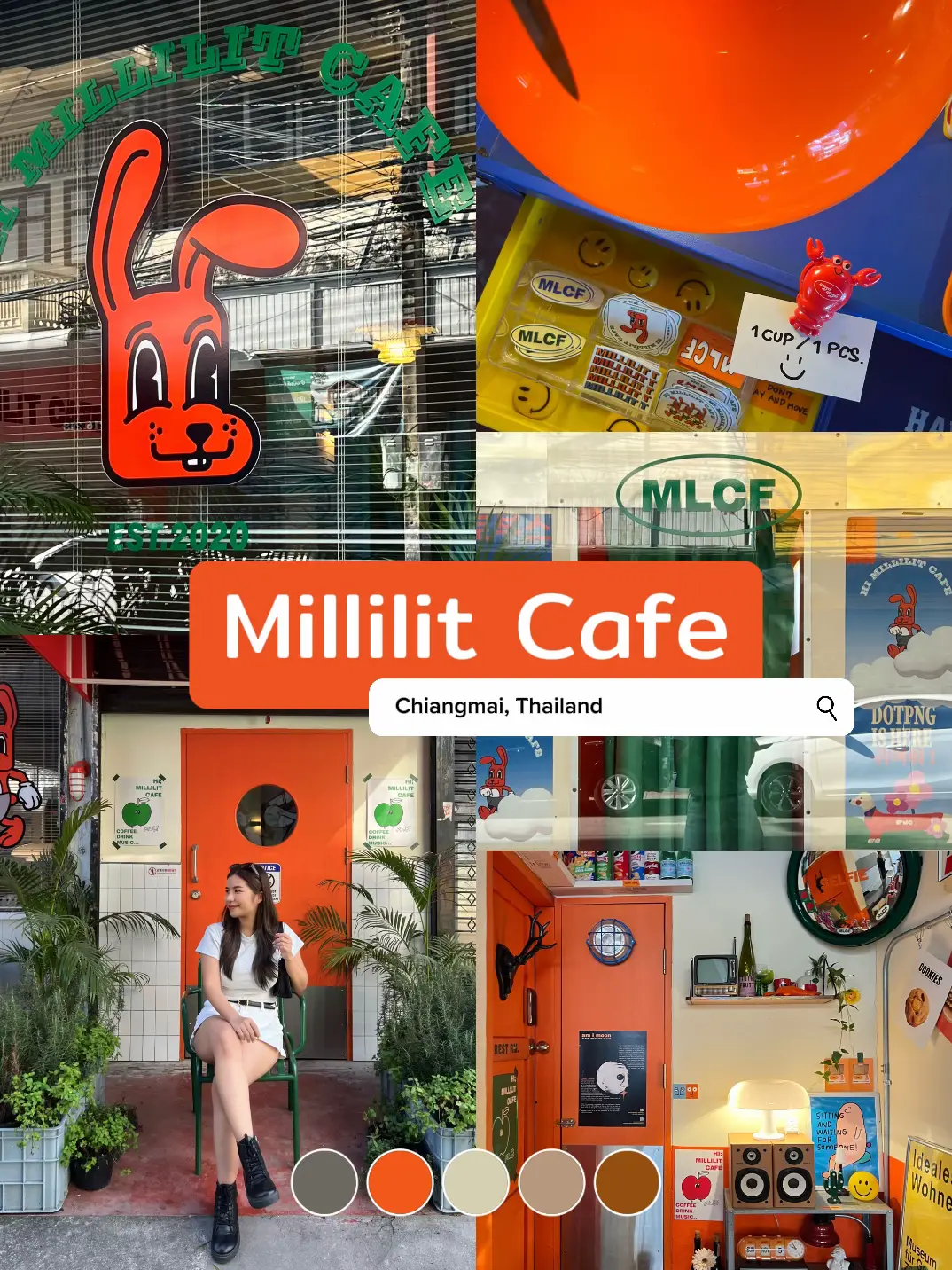Millilit Cafe 🍊คาเฟ่ย่านช้างม่อย สไตล์ 90s 😎 | แกลเลอรีที่โพสต์โดย Butter Bt | Lemon8