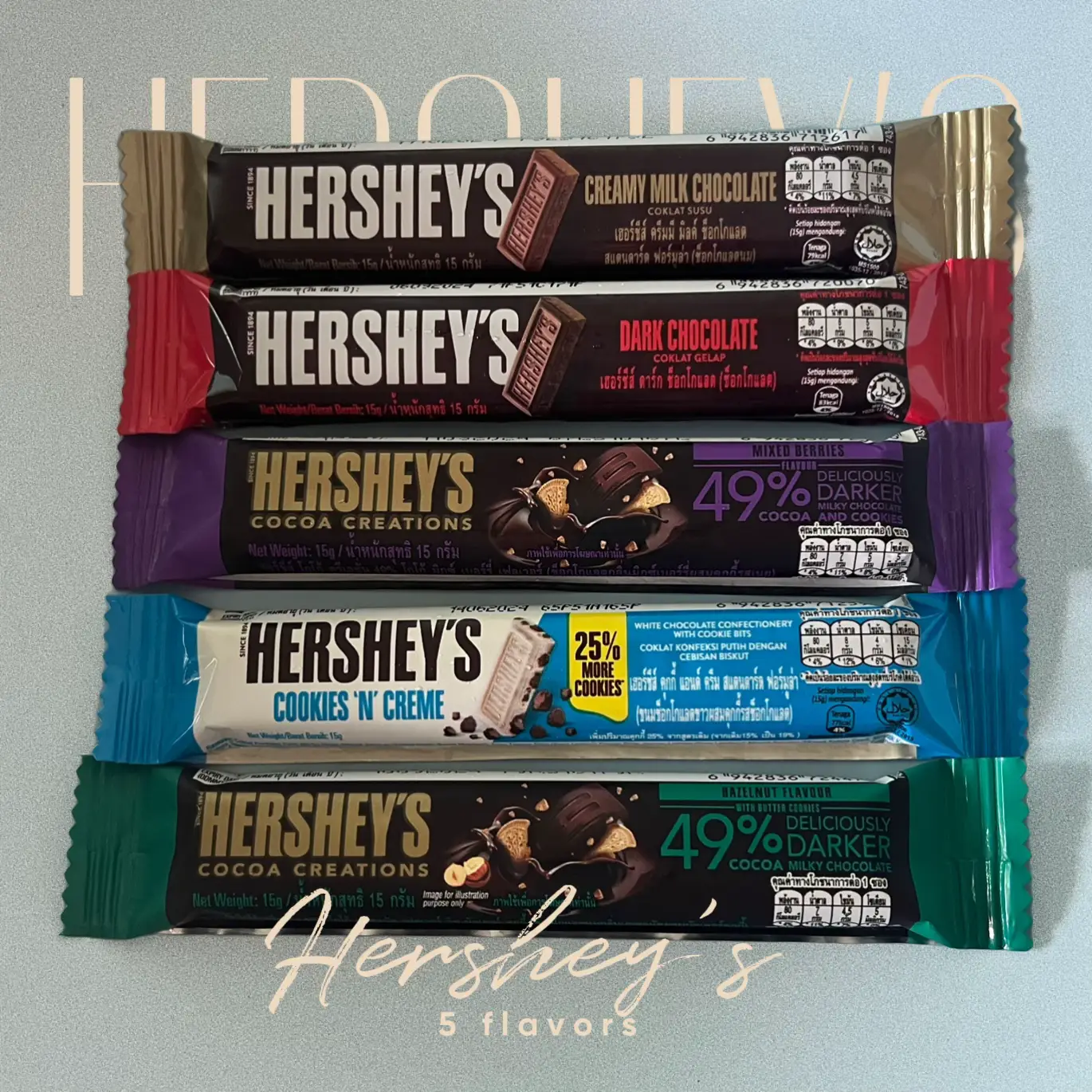 รีวิวช็อกโกแลต HERSHEY’S 🍫 ทั้ง 5 รสตามสไตล์เรา :) | แกลเลอรีที่โพสต์โดย BeambaamIsCute | Lemon8