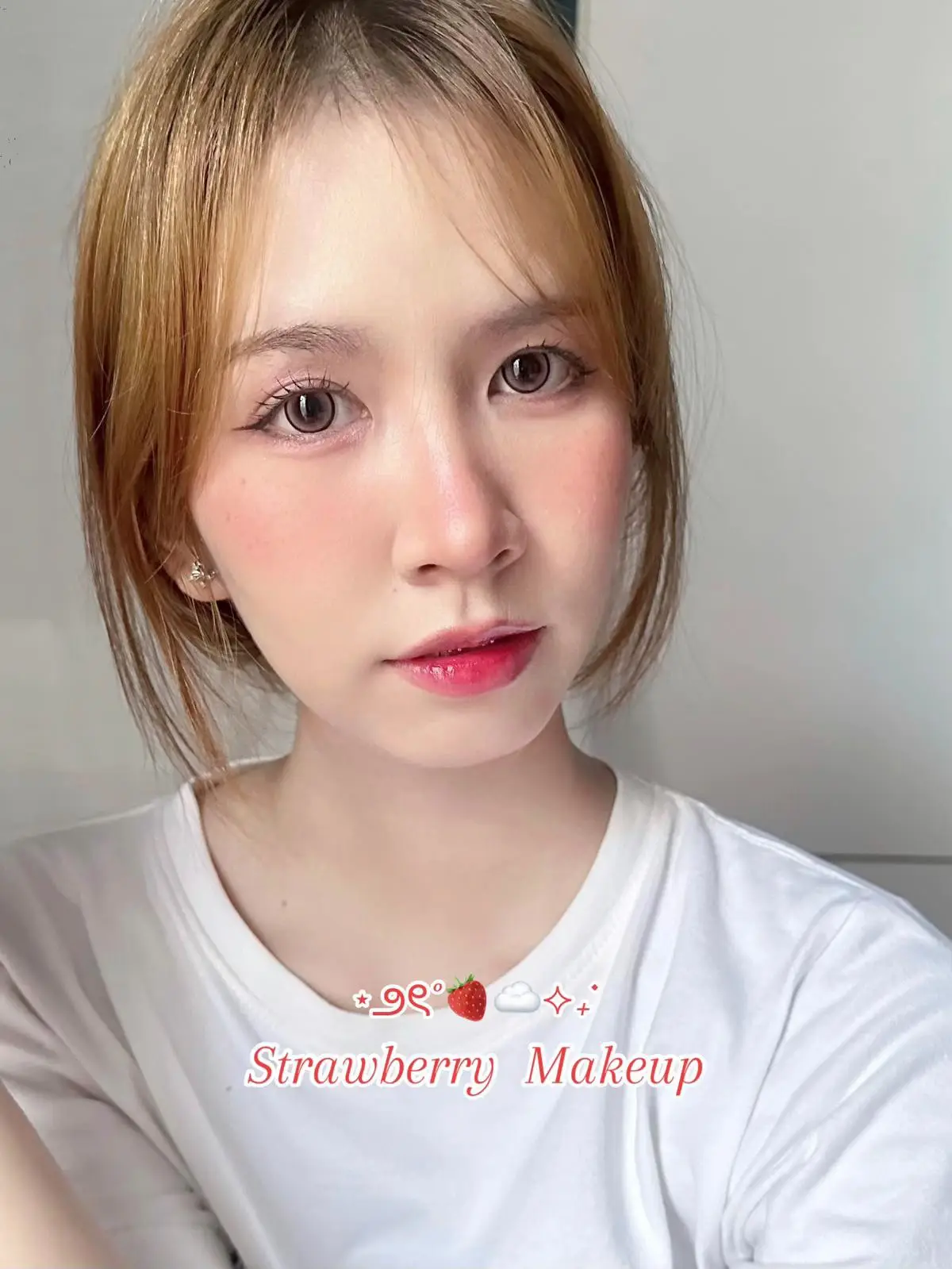 แต่งหน้าลุค Strawberry Makeup 🍓 | แกลเลอรีที่โพสต์โดย ⋆𐙚 cream ˖ ࣪ | Lemon8