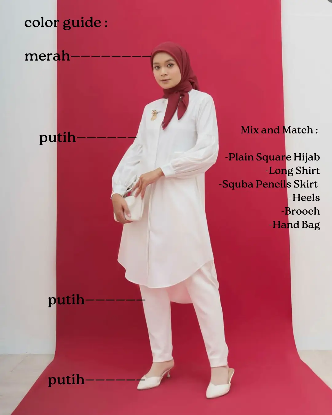 MERAH PUTIH HIJAB INSPO TO LOOK ELEGANT | แกลเลอรีที่โพสต์โดย Medianady ...
