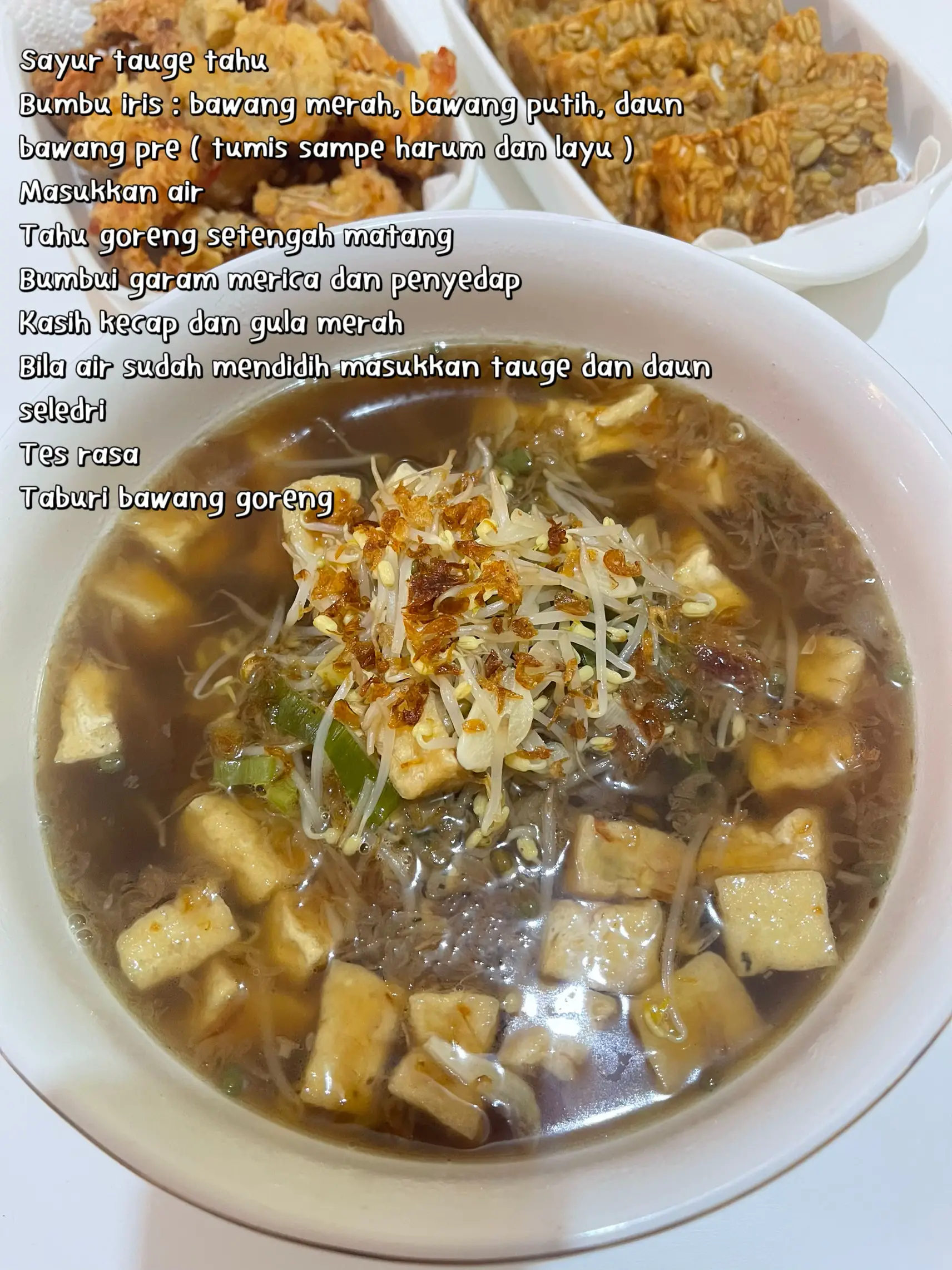 Ide menu hari ini ( sayur tauge tahu ) | Galeri diposting oleh ...