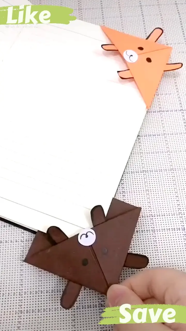 Penanda buku lucu dari kertas origami🧸 | Video dipublikasikan oleh ...