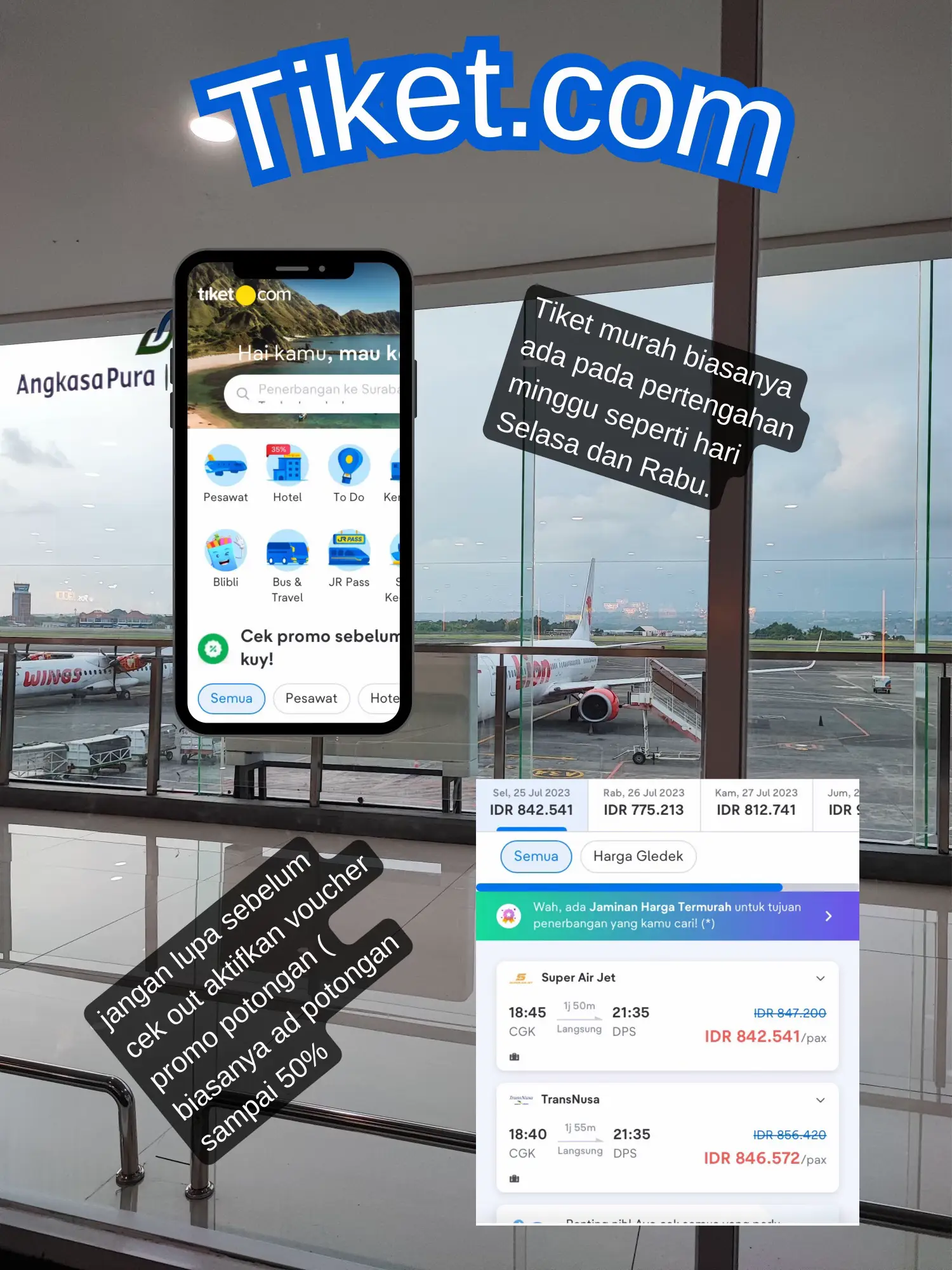 Rekomendasi Web dan App Tiket Pesawat Murah | Galeri diposting oleh Kade Erna | Lemon8