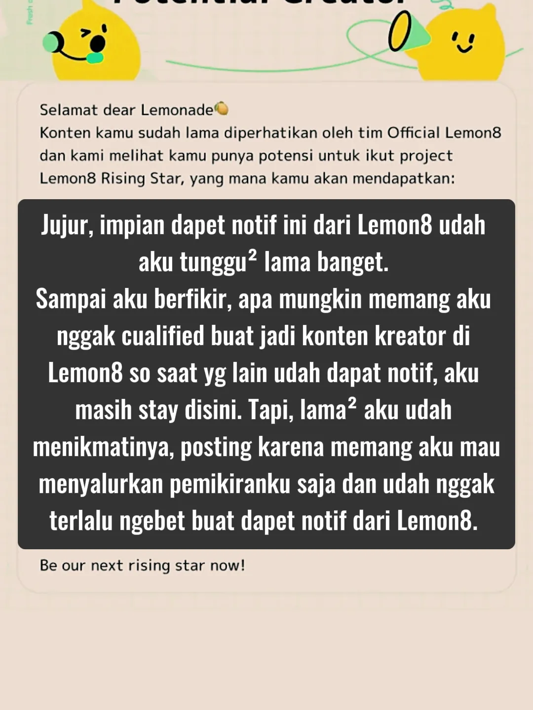 DAPAT UNDANGAN POTENTIAL CREATOR TAPI BINGUNG😕 | Galeri diposting oleh Ciptanti C | Lemon8