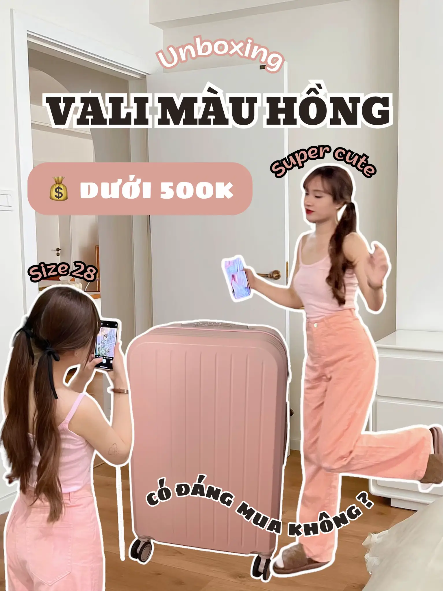 📦 UNBOXING: VALI MÀU HỒNG PASTEL CUTE DƯỚI 500K 🧸🌷 | Gallery posted by ...