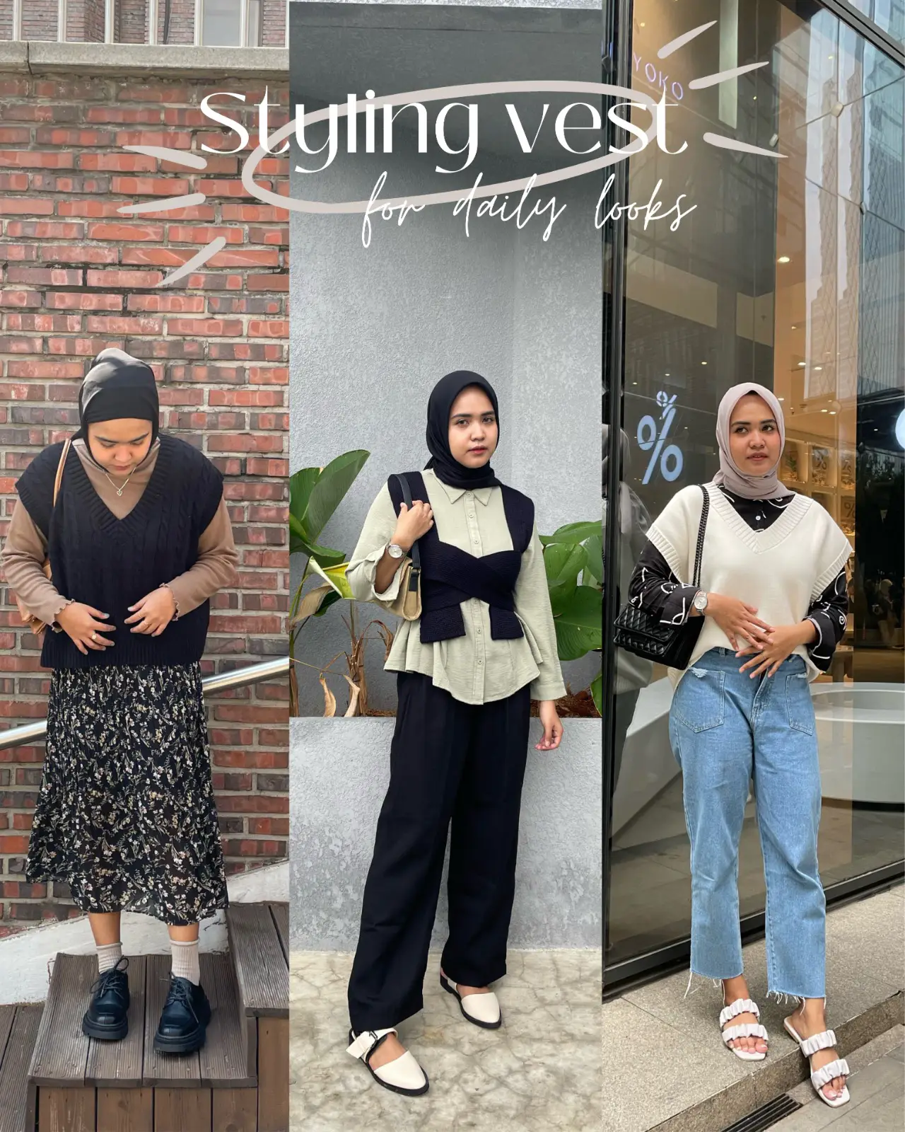 💫How to mix & match style with vest💫 | Galeri diposting oleh audriandini | Lemon8