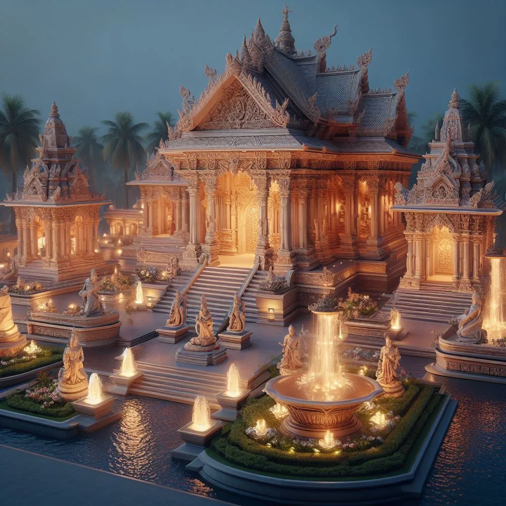 สถาปัตยกรรมลายไทยจากAI | แกลเลอรีที่โพสต์โดย Wasin rustic | Lemon8