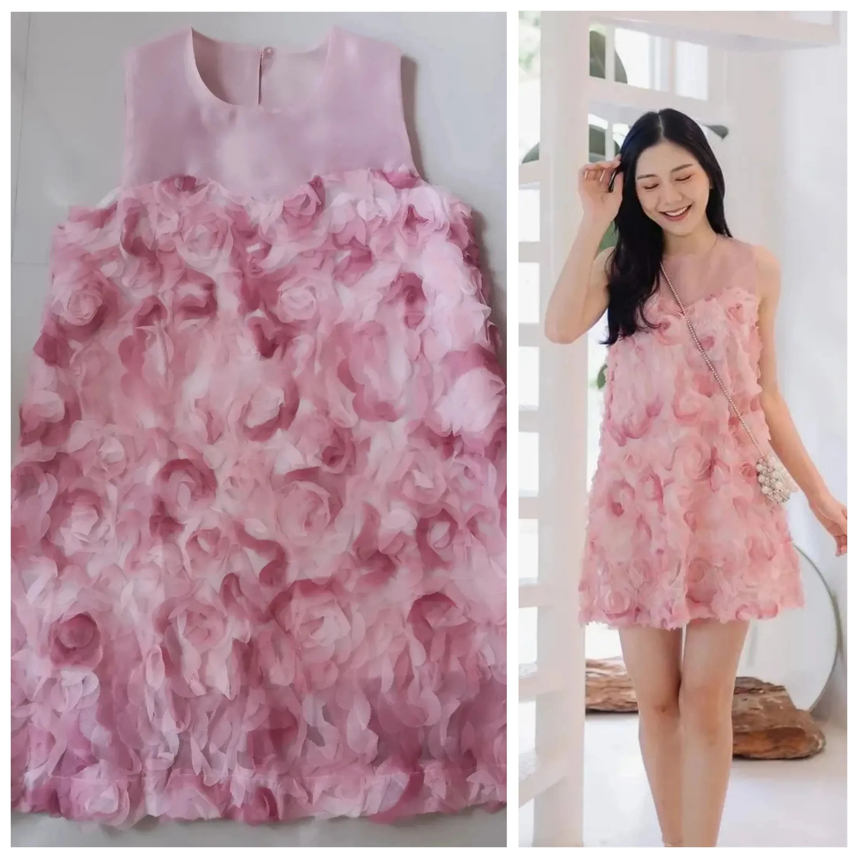 เดรสกุหลาบหวานฟุ้ง🌸🌸🌸 | แกลเลอรีที่โพสต์โดย PookPik Thiti | Lemon8