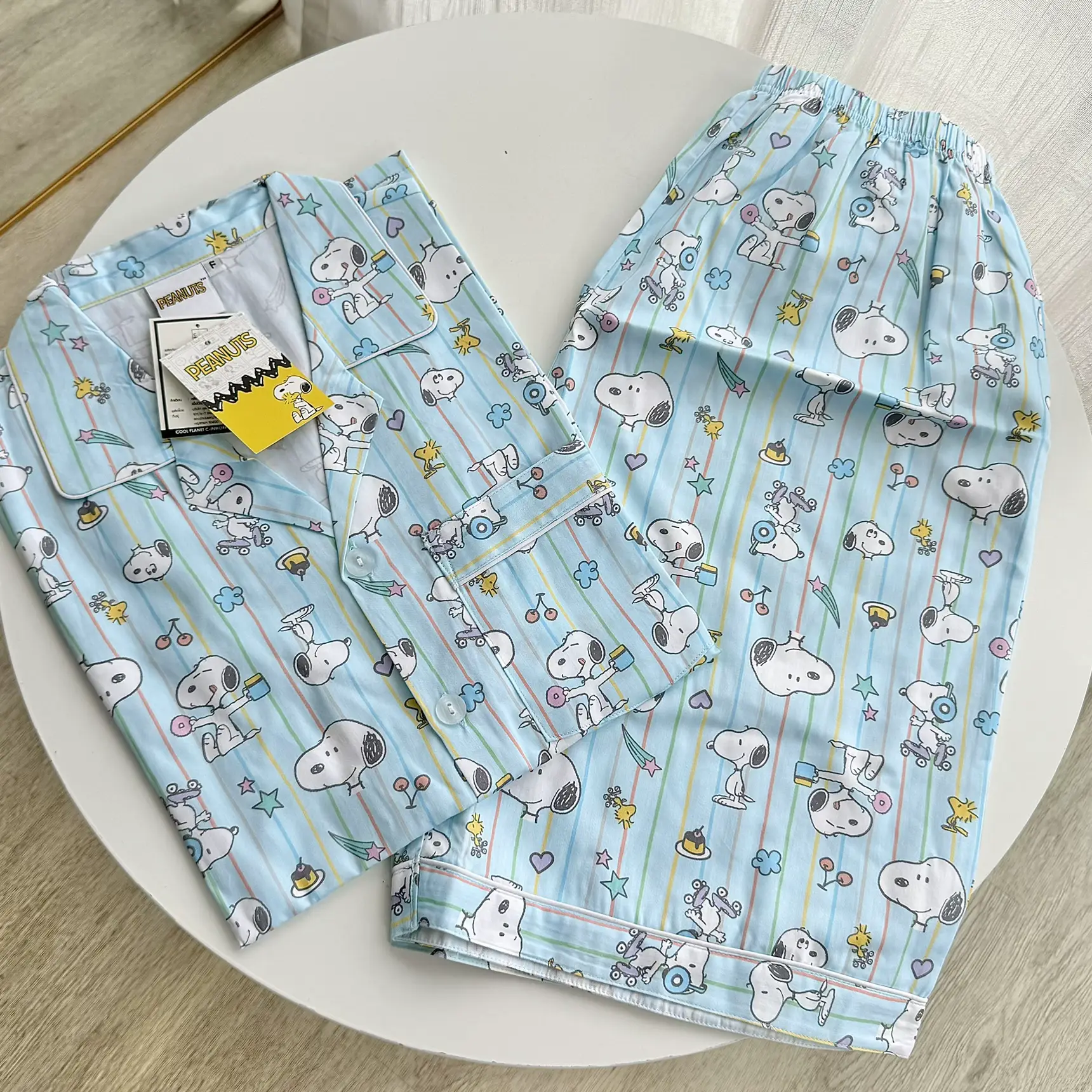 ➿☁️ชุดนอนสนูปปี้ Snoopy ลิขสิทธิ์แท้ ผ้าคอตตอนซาติน🪞 | แกลเลอรีที่โพสต์โดย Princess.slp | Lemon8