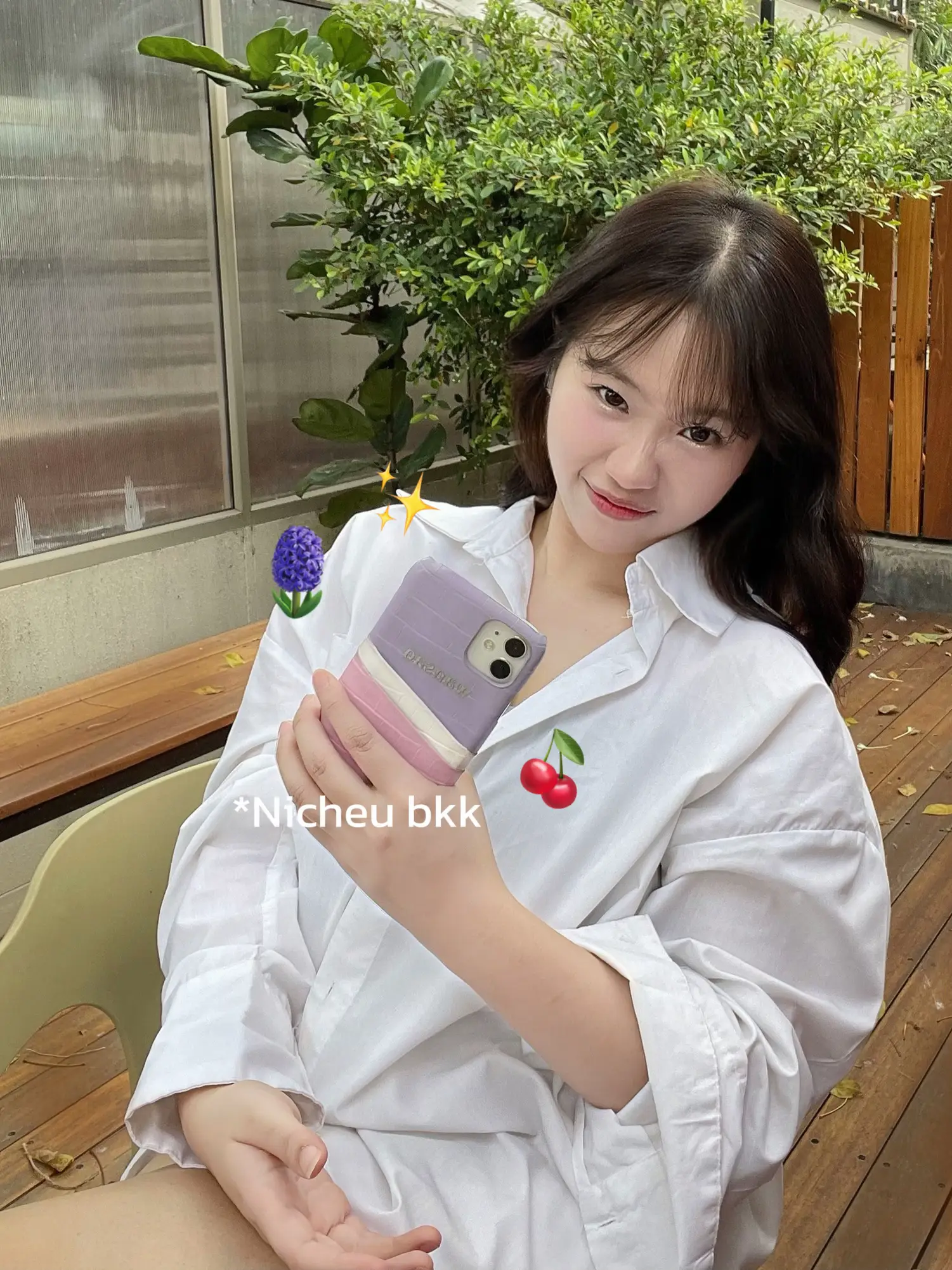 เคสหนังใส่บัตร customizeชื่อได้ 🍒🍒🍇🍇📱📱 | แกลเลอรีที่โพสต์โดย wansao | Lemon8