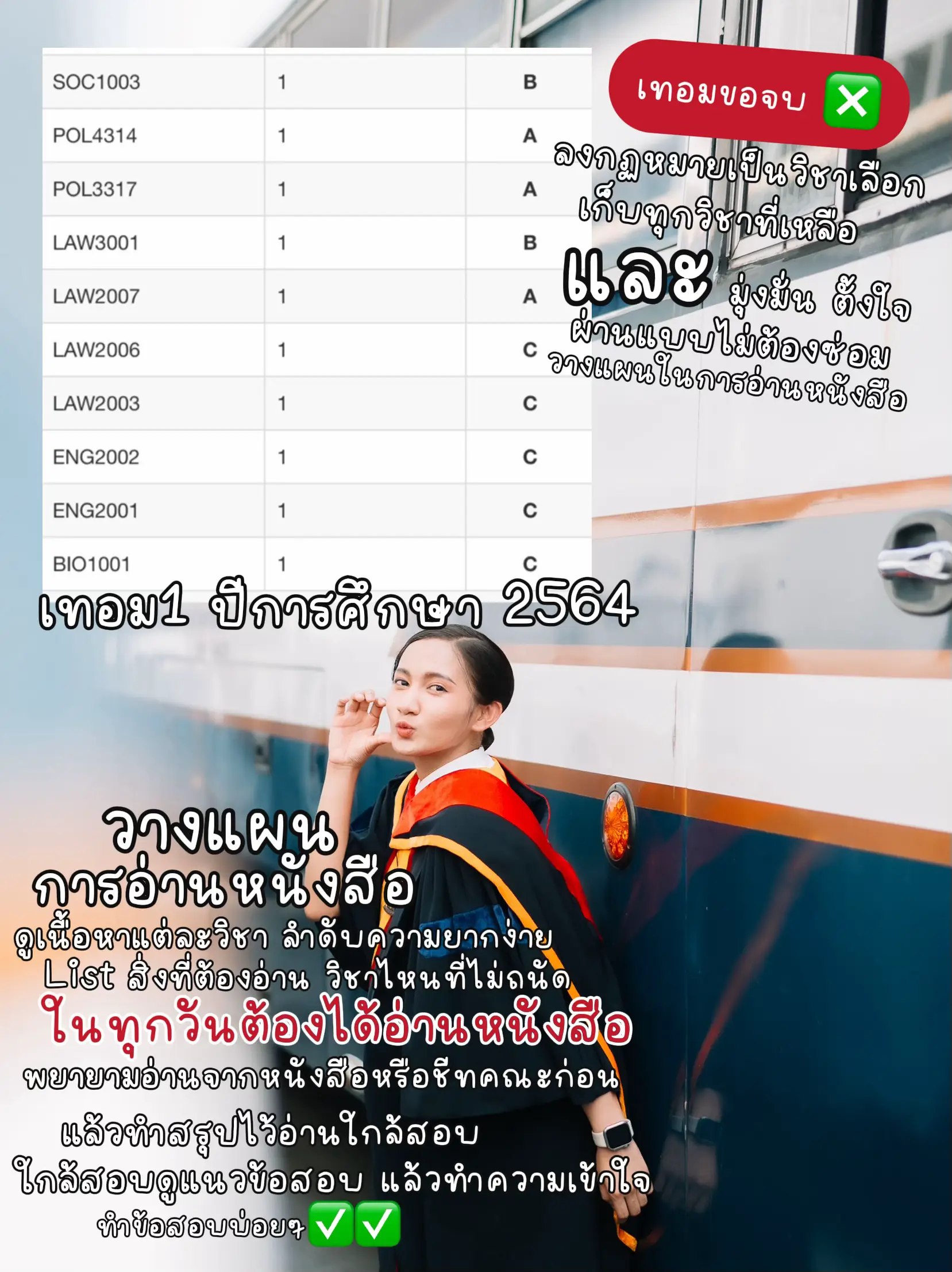 ลงเรียนรามให้จบ 2ปีครึ่ง📝 | แกลเลอรีที่โพสต์โดย wwara🍳😋 | Lemon8