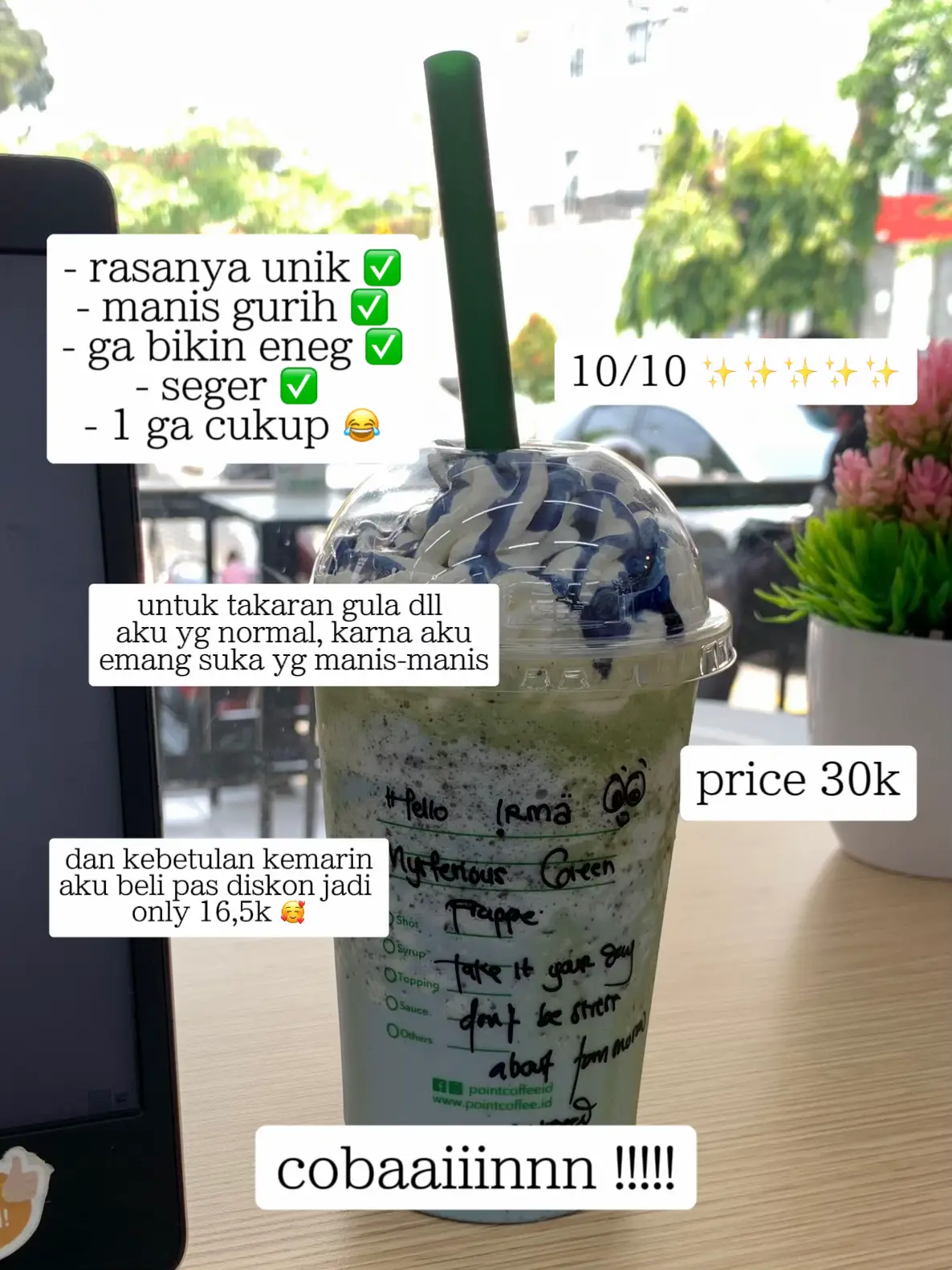RIVIEW MYSTERIOUS FRAPPE POINT CAFFE 👀 | Galeri diposting oleh irma | Lemon8