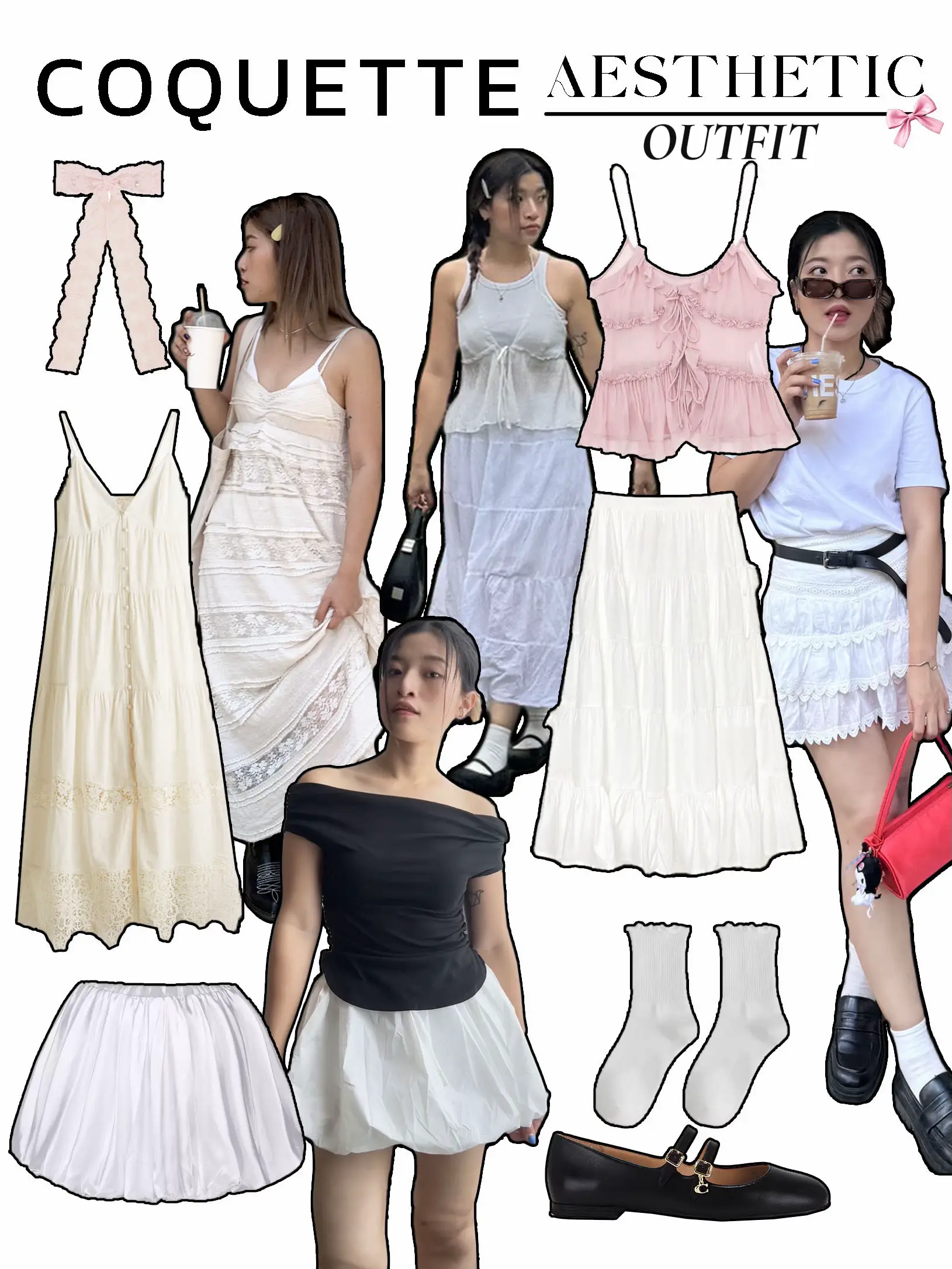 Coquette Outfit🎀 ไอเดียแต่งตัวแบบลูกคุณ น่ารักปนเซ็กซี่🩰 | แกลเลอรีที่ ...