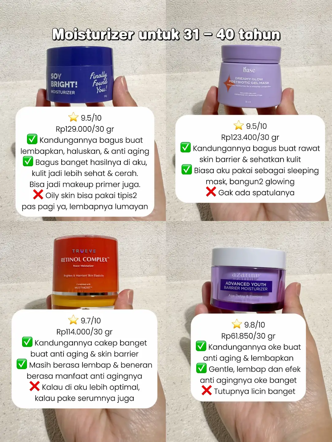 Penting,Pilih Moisturizer Sesuai Dengan Usia Kamu‼️ | Galeri diposting oleh chacil | Lemon8