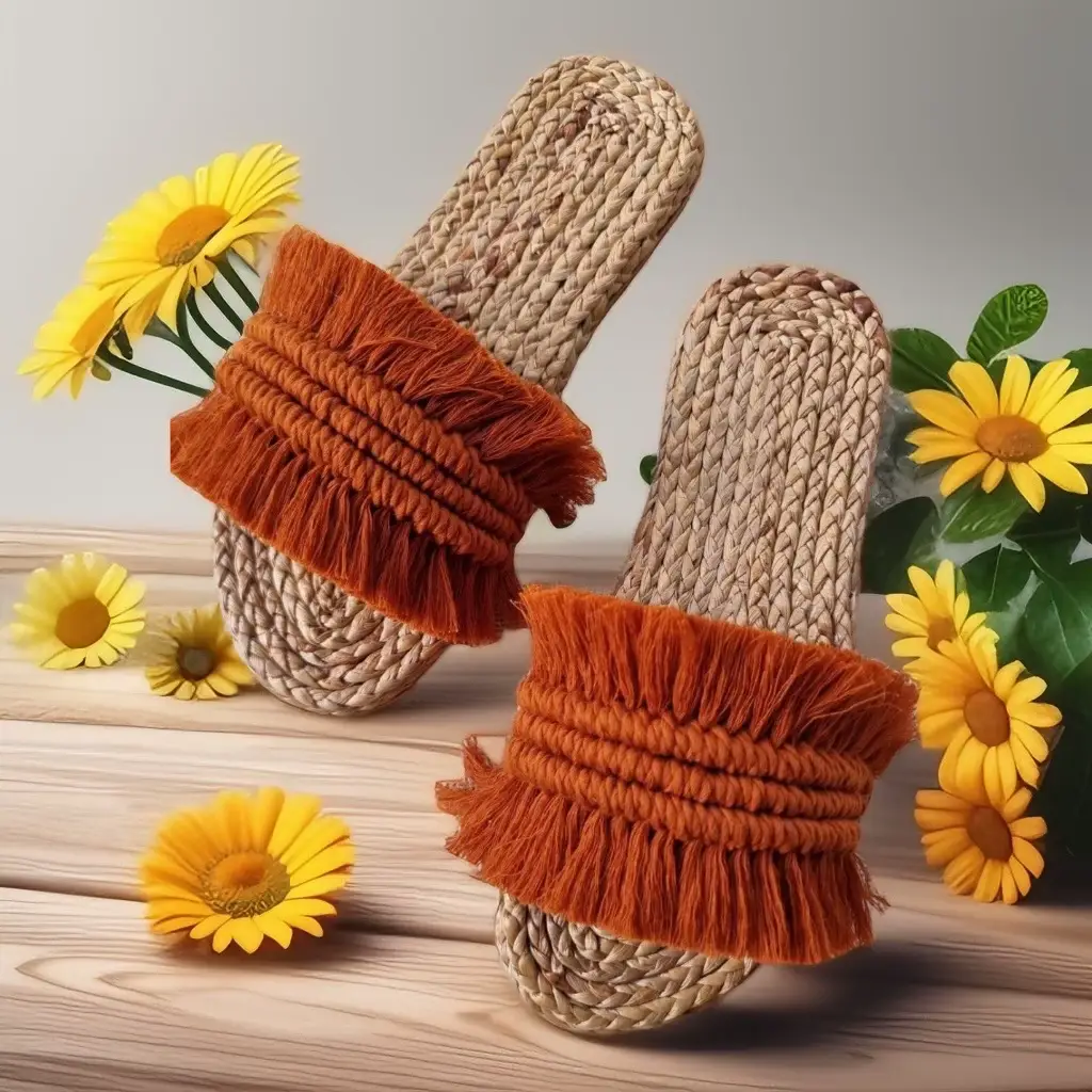 Macrame Slippers | แกลเลอรีที่โพสต์โดย @baanstraw | Lemon8