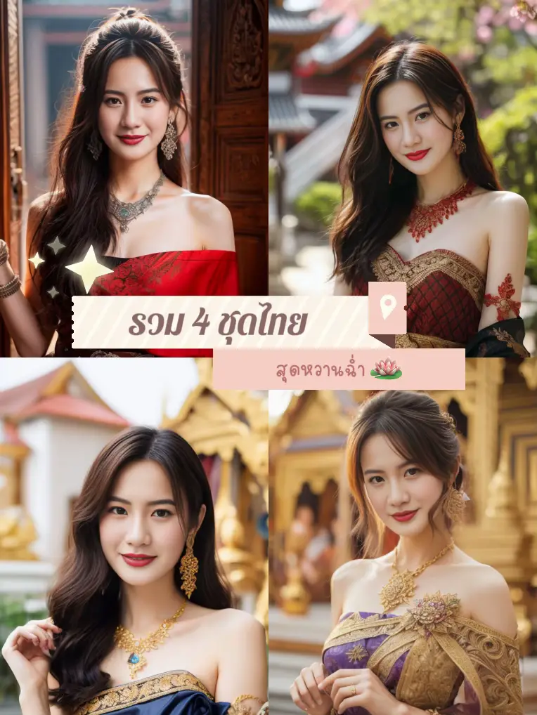 รวม 4 ชุดไทยสุดหวานฉ่ำ | แกลเลอรีที่โพสต์โดย Mint.Charm🪐 | Lemon8