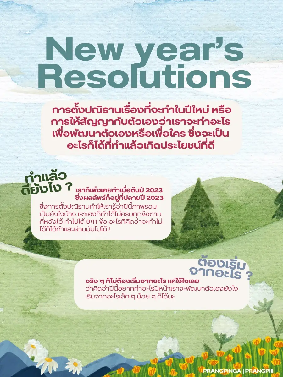 รีวิวการทำ New year’s Resolutions🚨ฉบับสายชิล | มือใหม่ | แกลเลอรีที่ ...