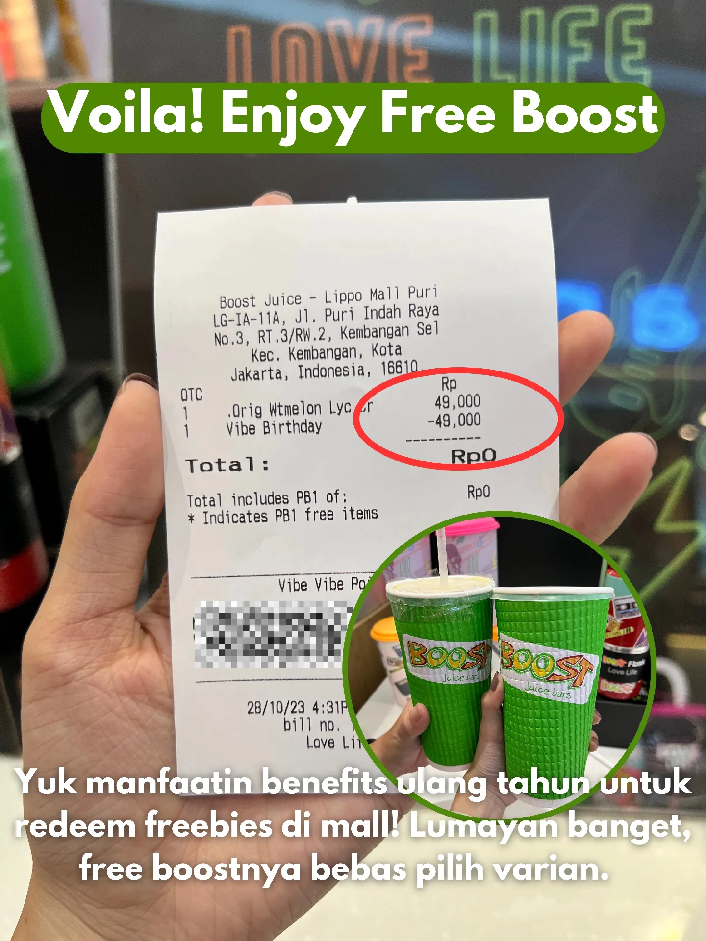 TIPS MINUM BOOST GRATIS SAAT ULANG TAHUN😍‼️ | Galeri disiarkan oleh Eat ...