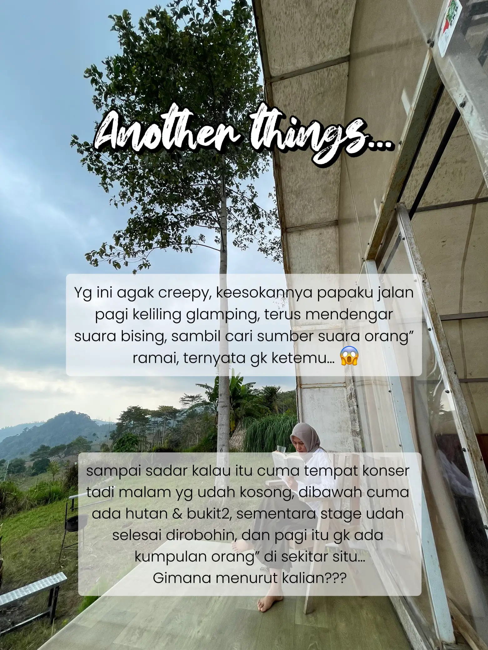 Pengalaman Seru & Creepy ku saat Glamping😳 | Galeri diposting oleh SHE IS 🌱 | Lemon8