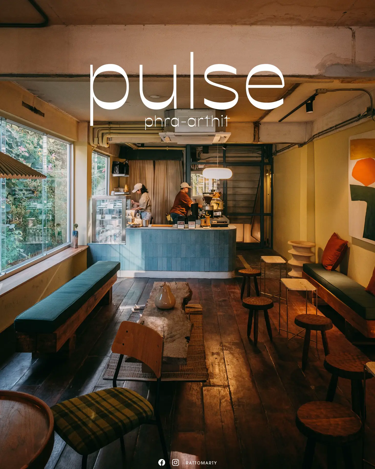 Pulse Phra-Arthit Cafe in Warm Old Building Cozy Sun Rd | Gallery posted by Rattomarty | Lemon8