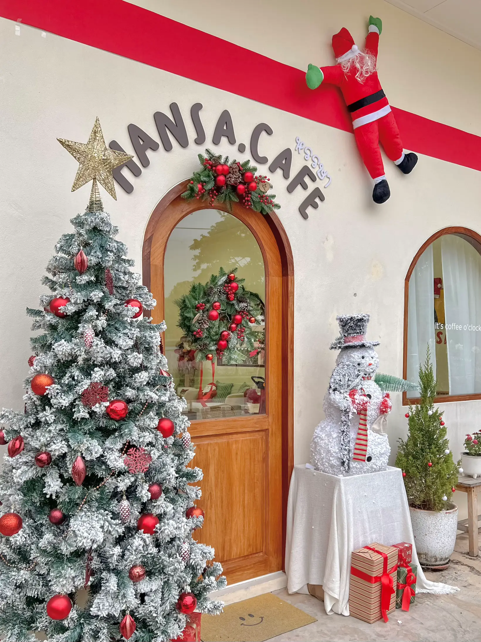 🌥️คาเฟ่ฟีลเกาหลีสุดคิ้วท์ที่นนทบุรีกับธีมคริสต์มาสสุด festive‧₊ 🎄 | แกล ...