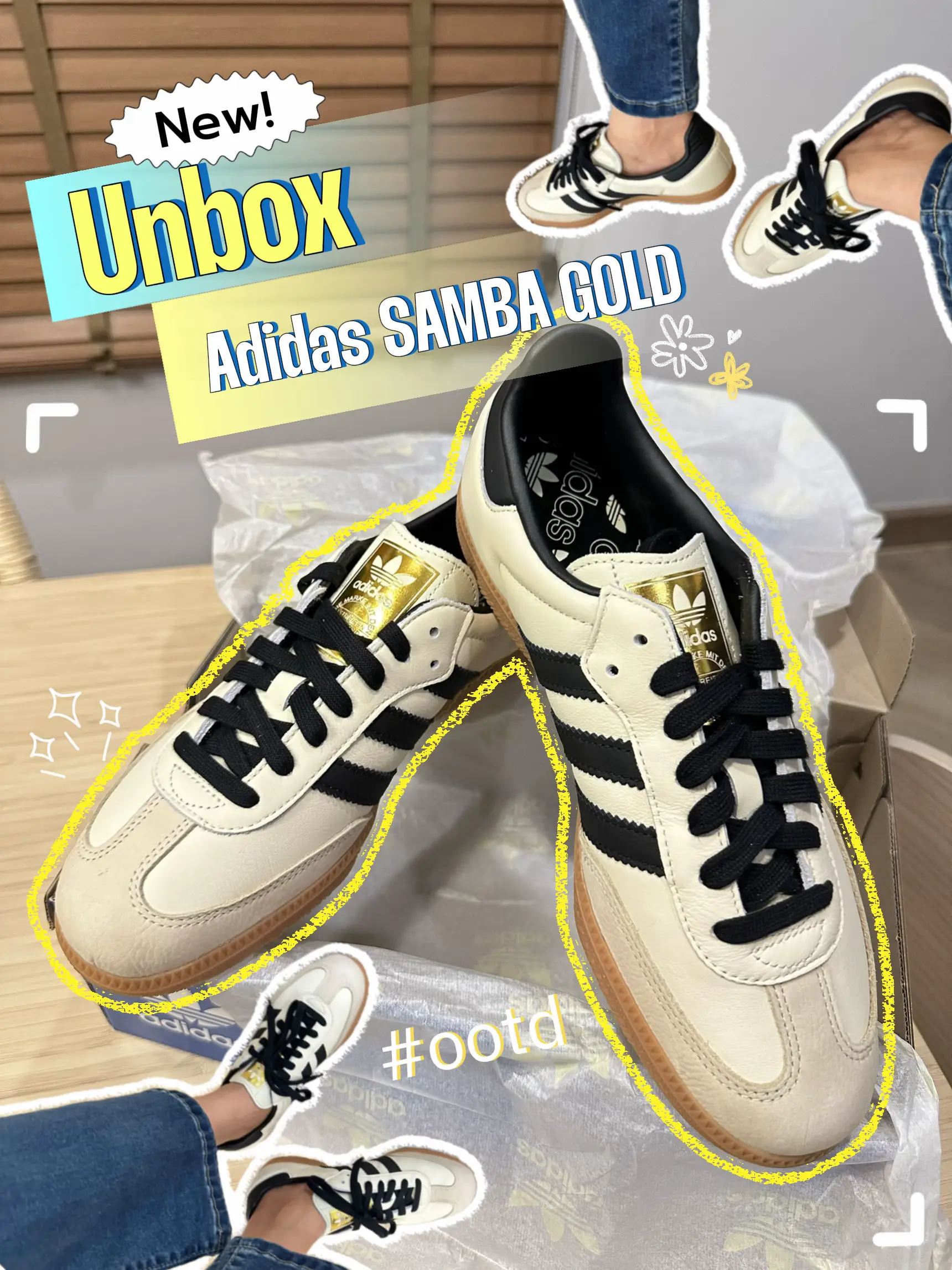 ️‍🔥Unboxing—New! Adidas SAMBA GOLD🤎🤍🖤👟 | แกลเลอรีที่โพสต์โดย Khunproy 🌻 ...