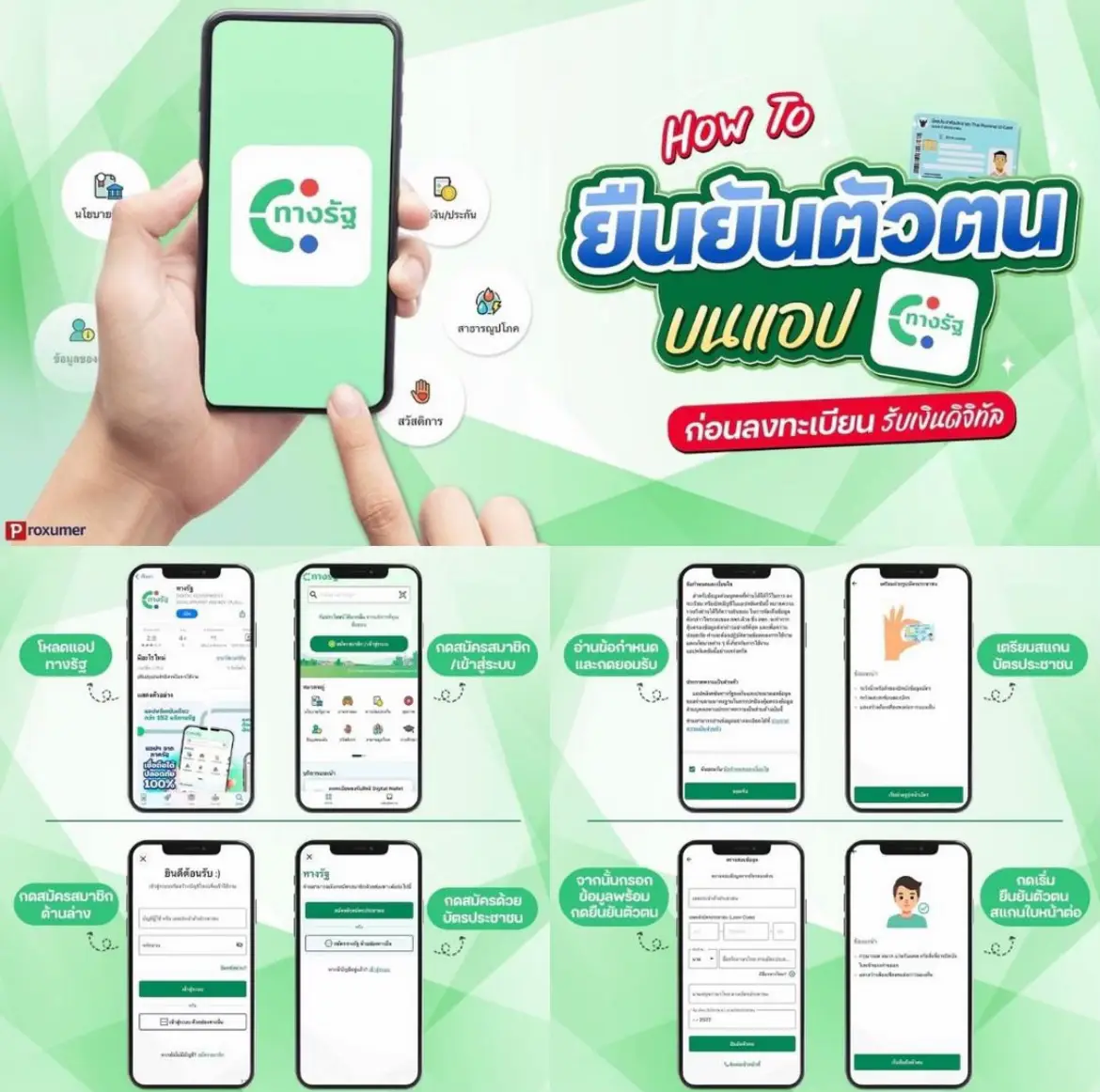 How To ยืนยันตัวตนบนแอปทางรัฐ📱 | แกลเลอรีที่โพสต์โดย Proxumer | Lemon8