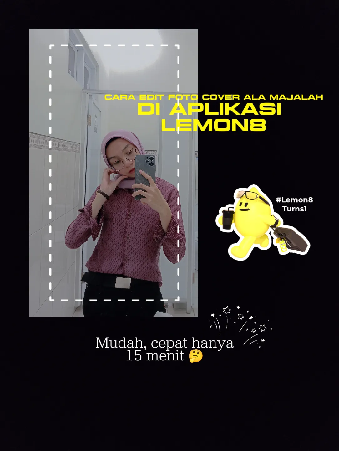 Cara Mudah Edit foto cover ala majalah di lemon8 | Galeri diposting oleh Me qha | Lemon8
