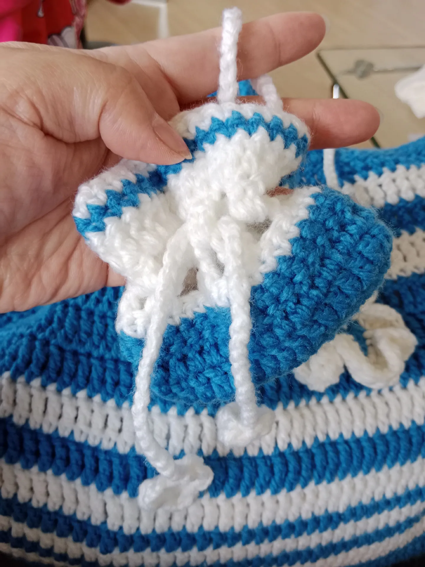 blue&blue crochet bag | แกลเลอรีที่โพสต์โดย @Mommade | Lemon8