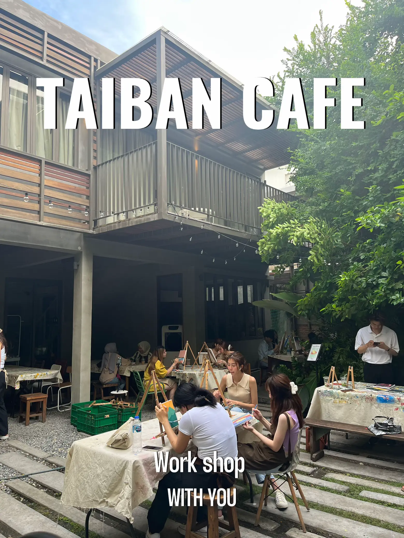 ใต้บ้านคาเฟ่ | workshop ฮีลใจ ไปวาดภาพสีผ้าใบกันนน 🫶🏻 | แกลเลอรีที่ ...