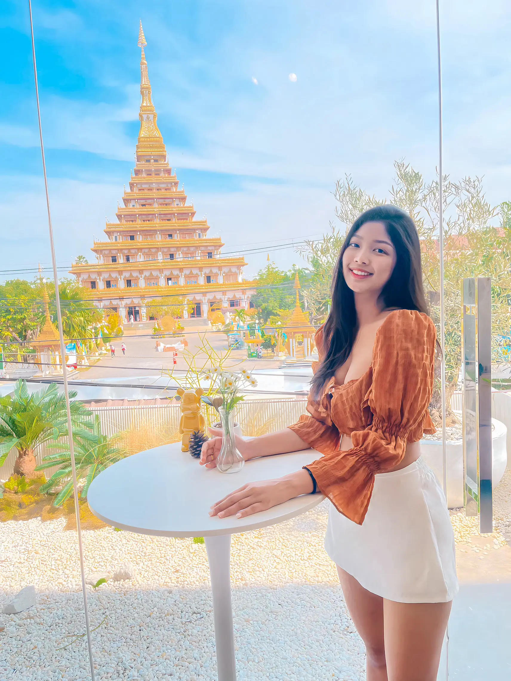 Tempris cafe 🛕 คาเฟ่วิววัดสวยๆ | แกลเลอรีที่โพสต์โดย Pimsane 🪻💜 | Lemon8