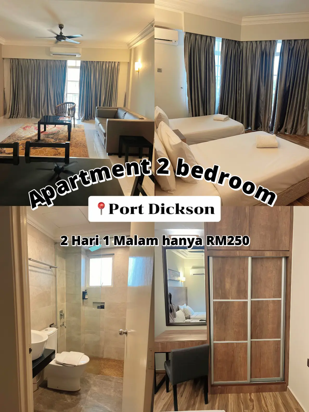 Apartment 2 bedroom di Port Dickson RM250 | Galeri disiarkan oleh Mija | Lemon8