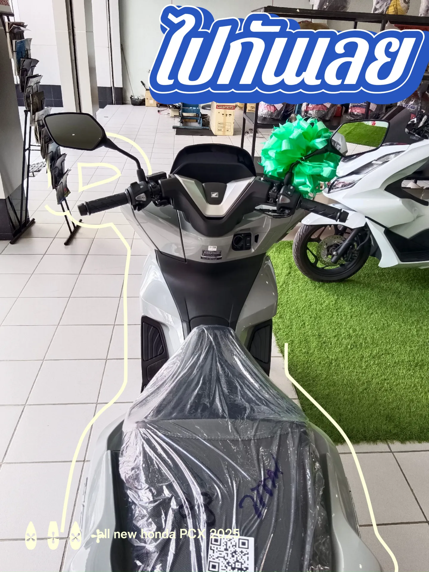 🛵 all new honda PCX 160 ปี 2025 สีเทา-ดำ | แกลเลอรีที่โพสต์โดย LIN AMPHON | Lemon8