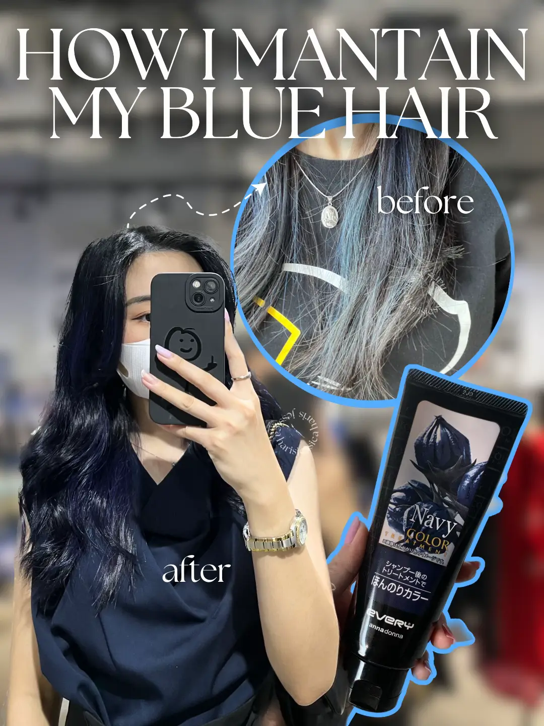How I mantain my Blue hair 💙 rambut anti kering!!! | Galeri diposting ...