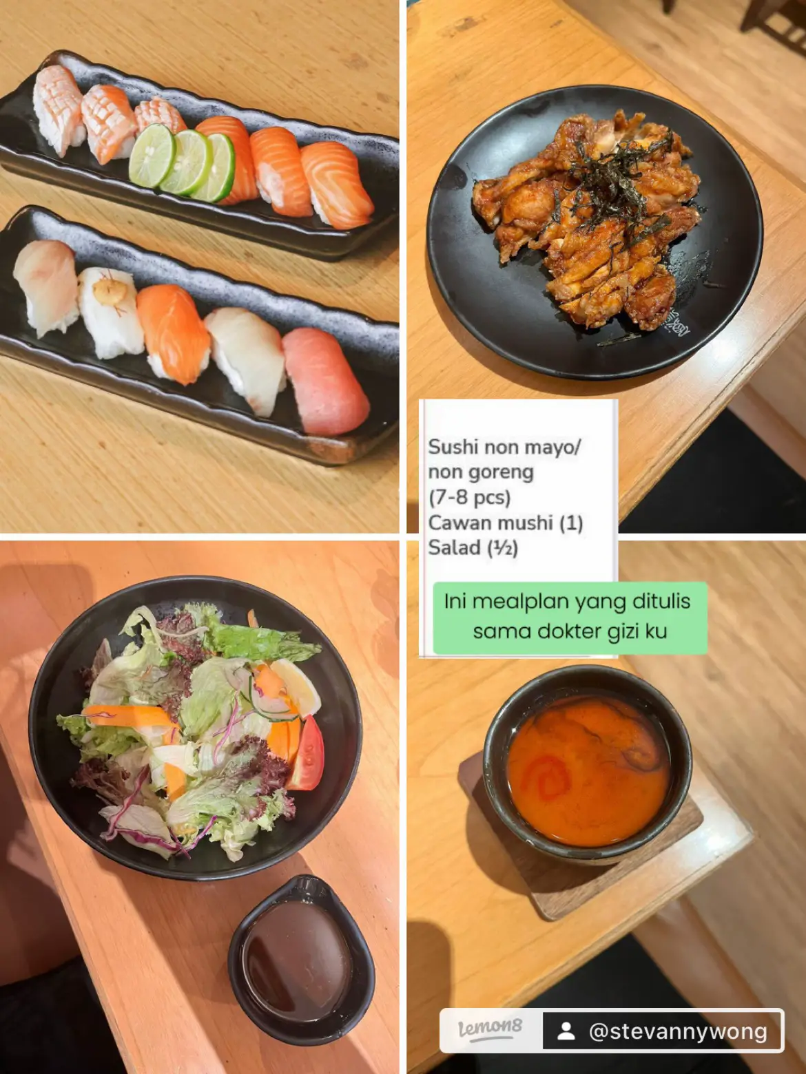 TIPS MAKAN SUSHI SUPAYA BERAT BADAN TIDAK NAIK‼️🍙🍣 | Galeri diposting oleh Stevanny Wong | Lemon8