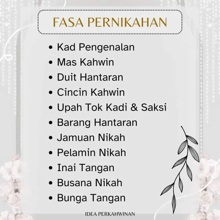 Checklist Kahwin | Galeri disiarkan oleh Dayah Eshallee | Lemon8