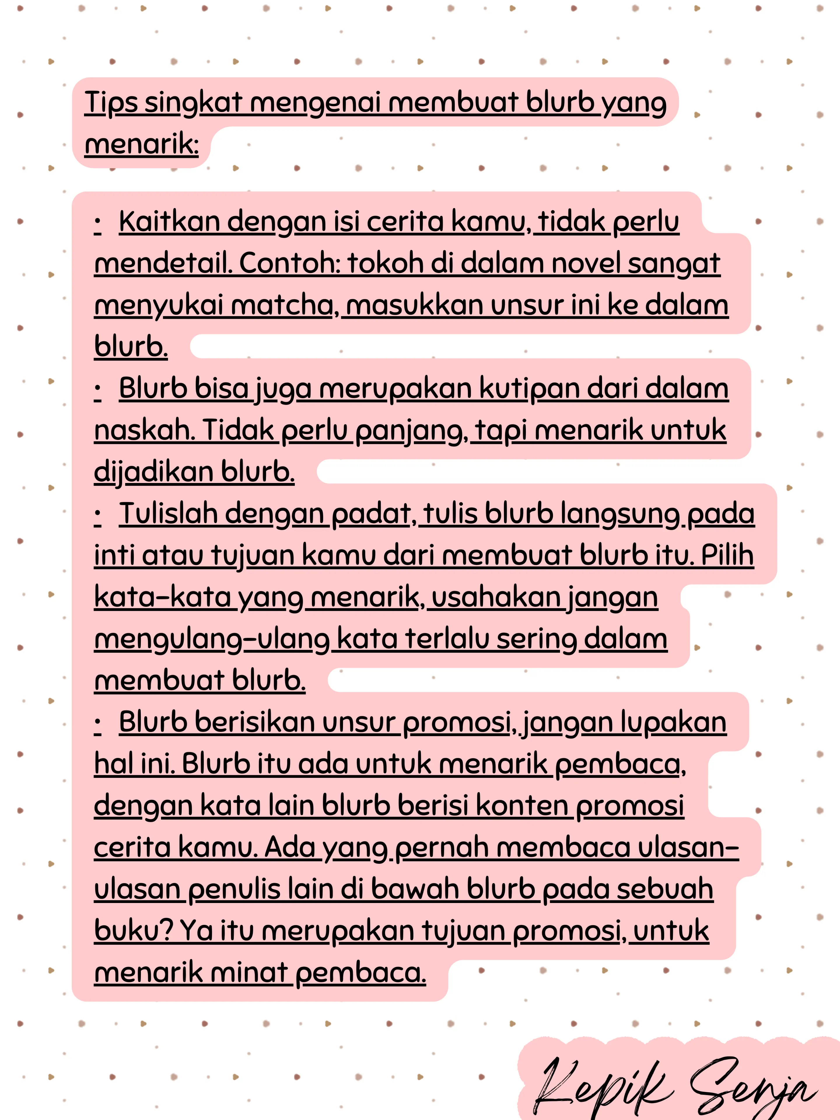 Cara membuat Blurb & Sinopsis menarik, anti ribet! | Galeri diposting ...