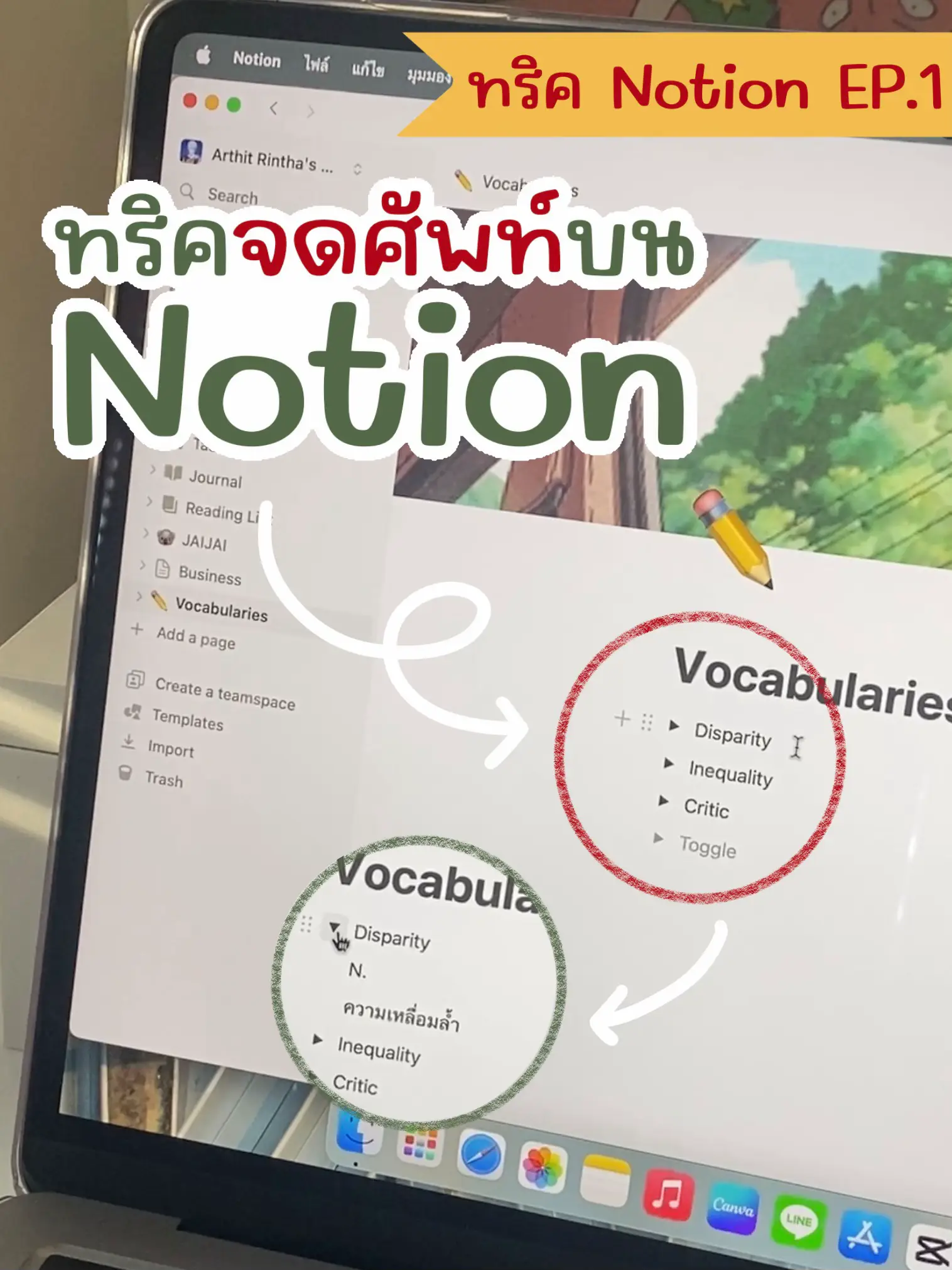 สอนใช้ notion - การค้นหาใน Lemon8