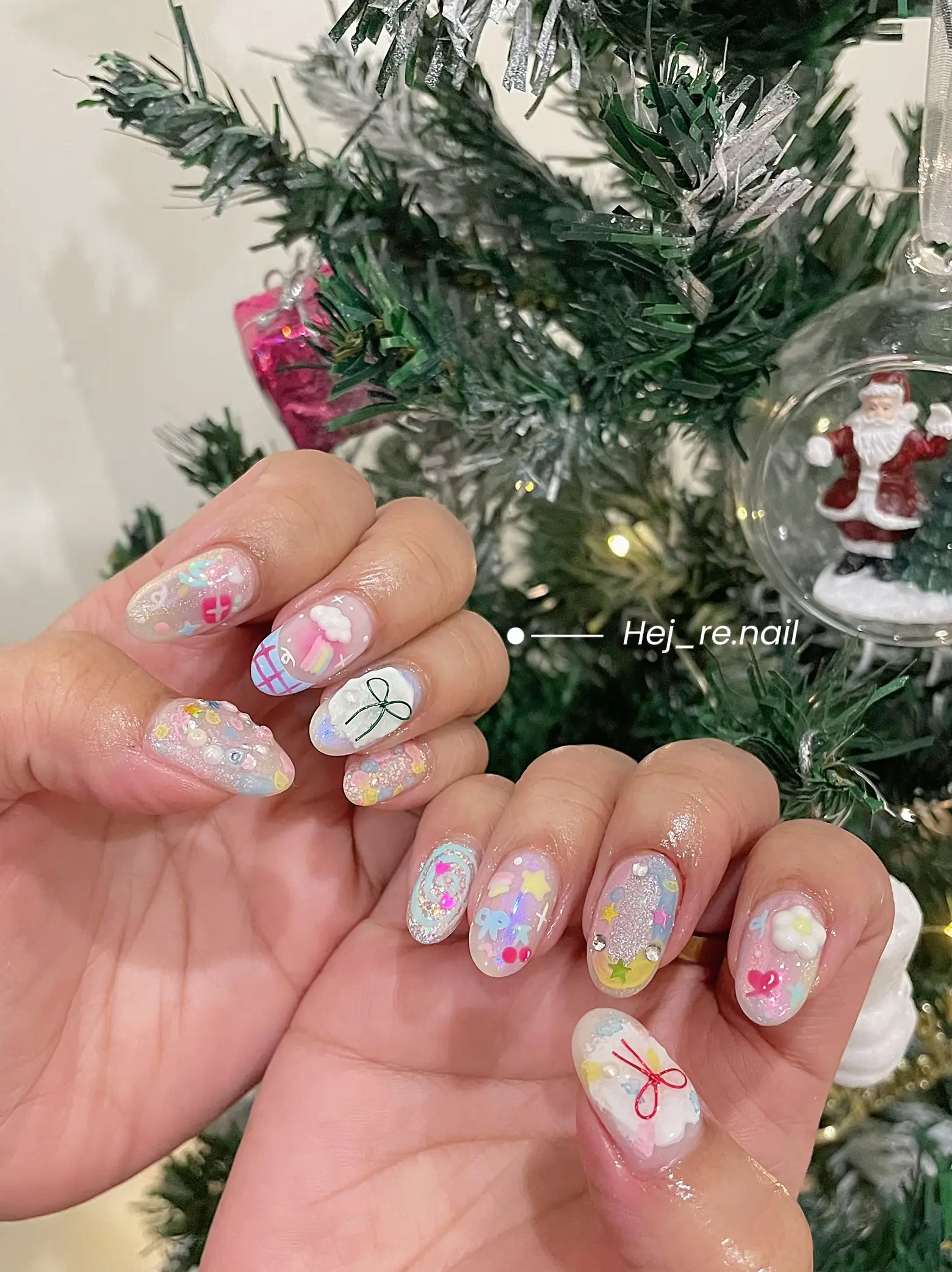 Ribbon nails / ไอเดียเล็บลายโบว์ 🎀 | แกลเลอรีที่โพสต์โดย hej_re.nail ...