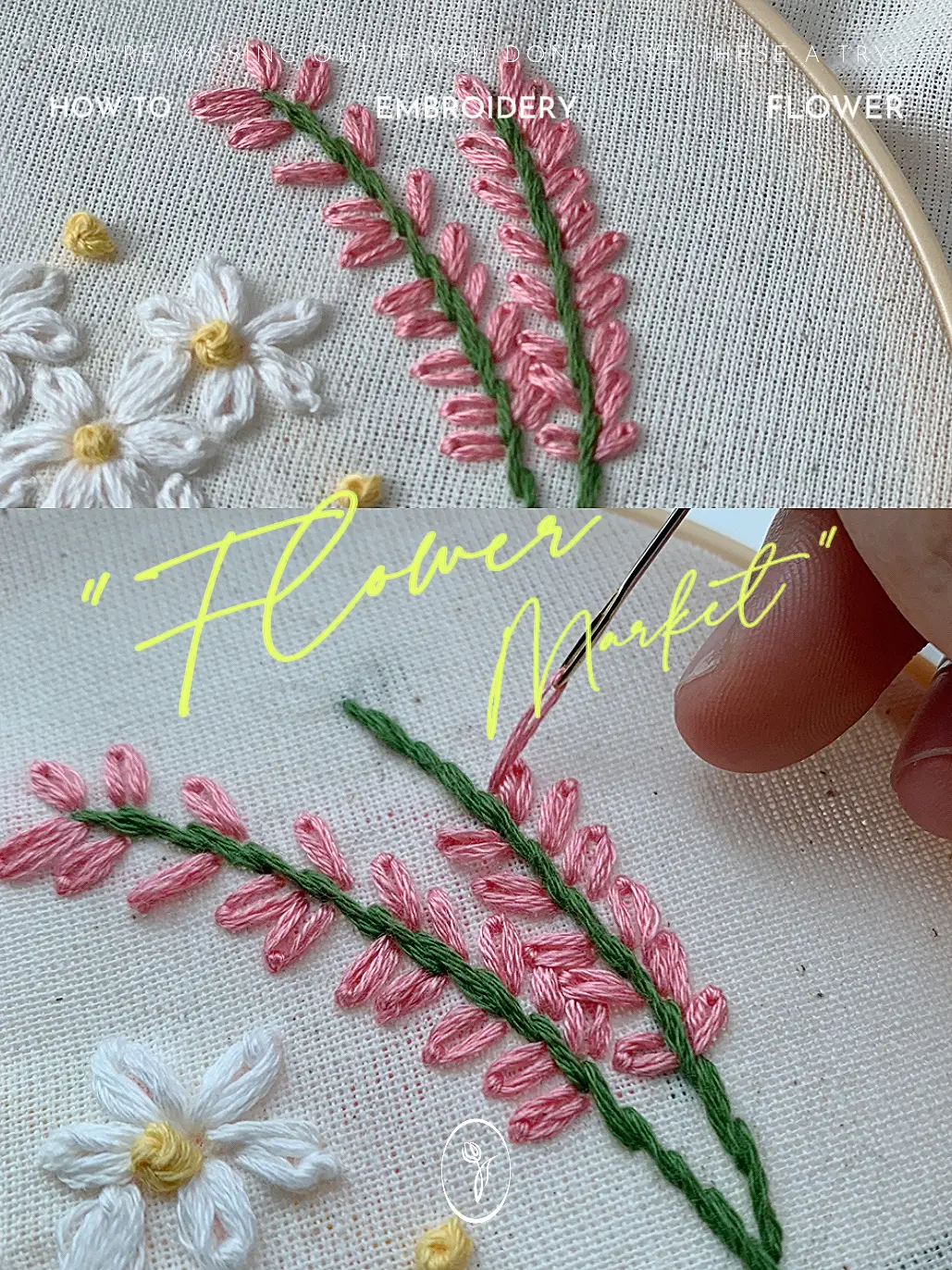 Embroidery how-to วิธีปักช่อดอกไม้ง่ายๆ 💐🪡 | แกลเลอรีที่โพสต์โดย IRIN KATE | Lemon8
