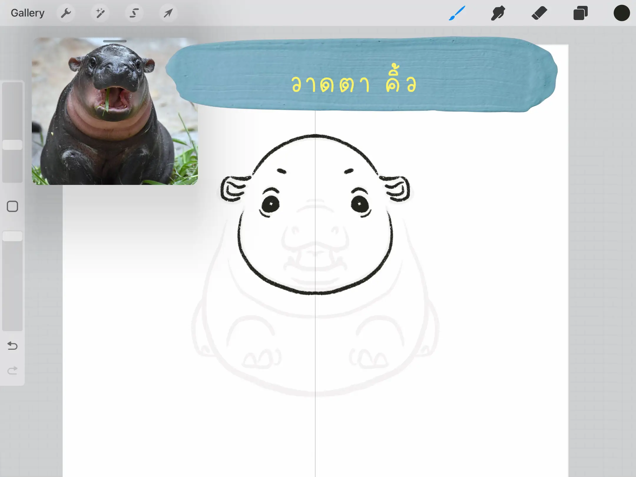 How to draw MooDeng 🦛 | แกลเลอรีที่โพสต์โดย Ben Ja Rito | Lemon8