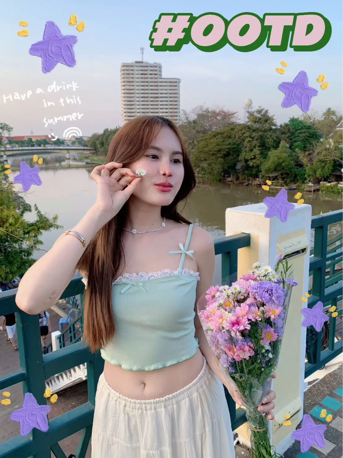 OOTD สีเขียวสุดคิ้ว พิกัดบนไบโอน้า 💚🫶🏻 | วิดีโอที่เผยแพร่โดย Giggle Girls | Lemon8