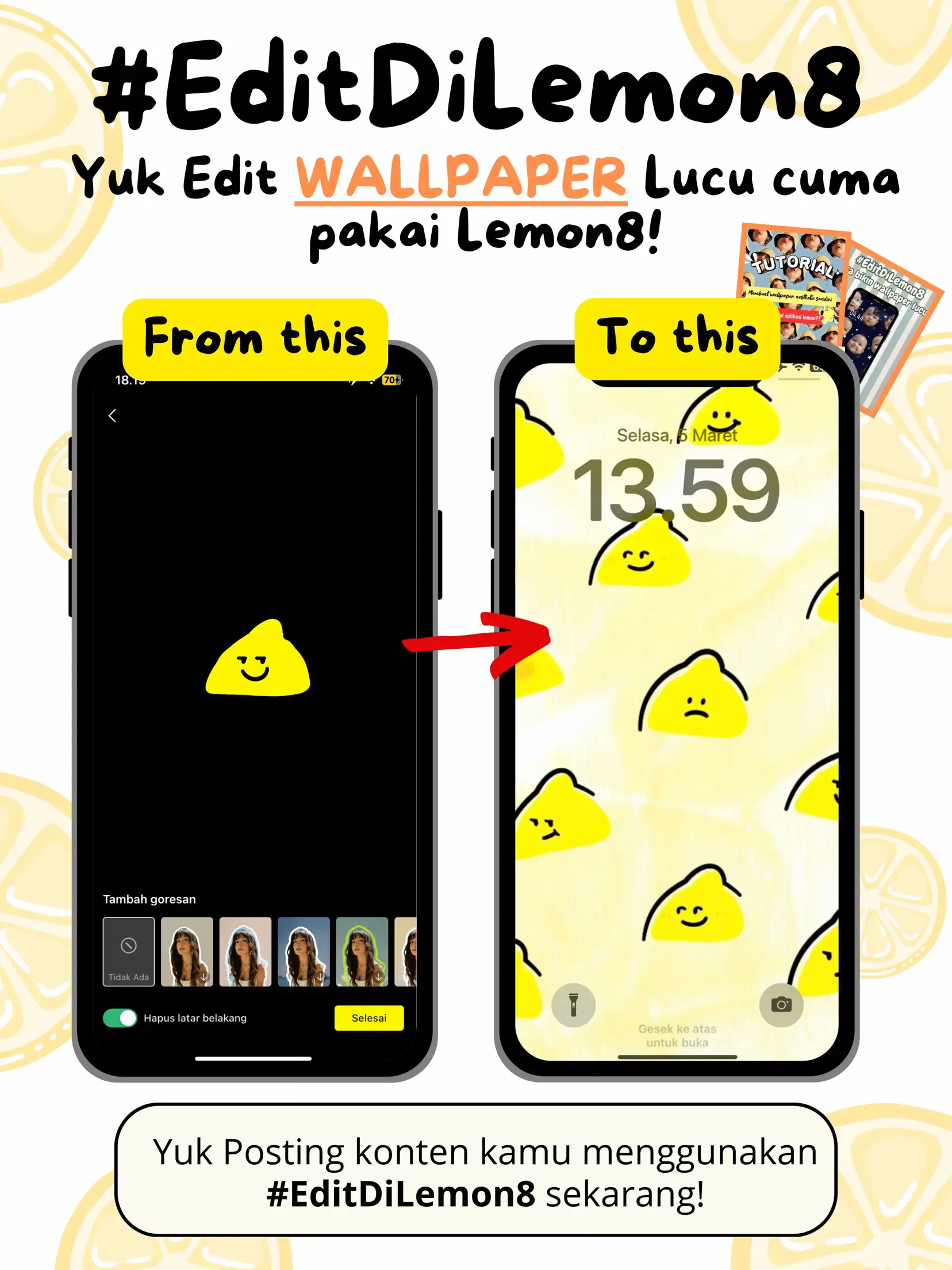 Buat wallpaper lucu cuma pakai Lemon8 🍋 | Galeri diposting oleh Lemon8_ID | Lemon8