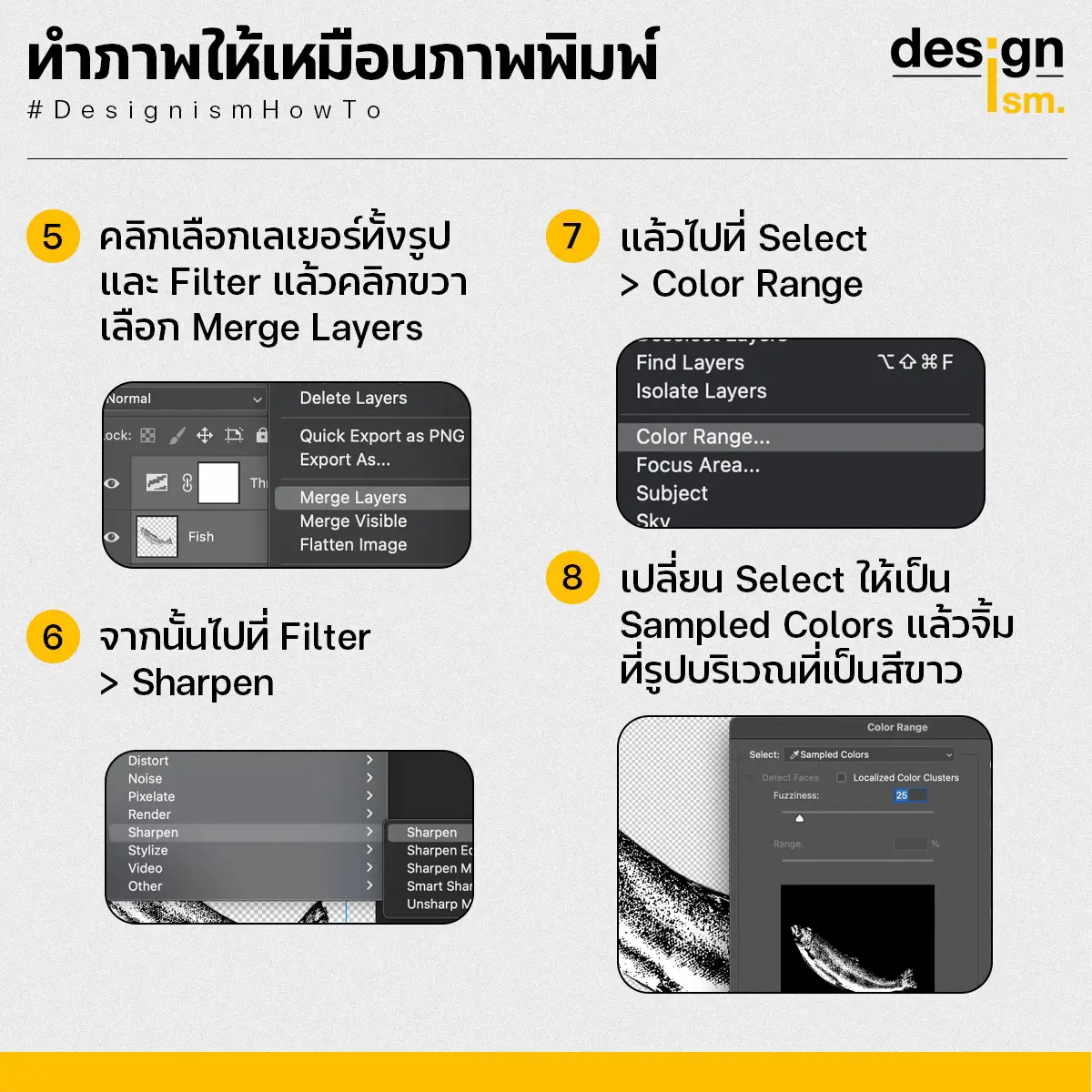 ทำภาพให้เหมือนภาพพิมพ์ ใน Photoshop 💻 | แกลเลอรีที่โพสต์โดย designism | Lemon8