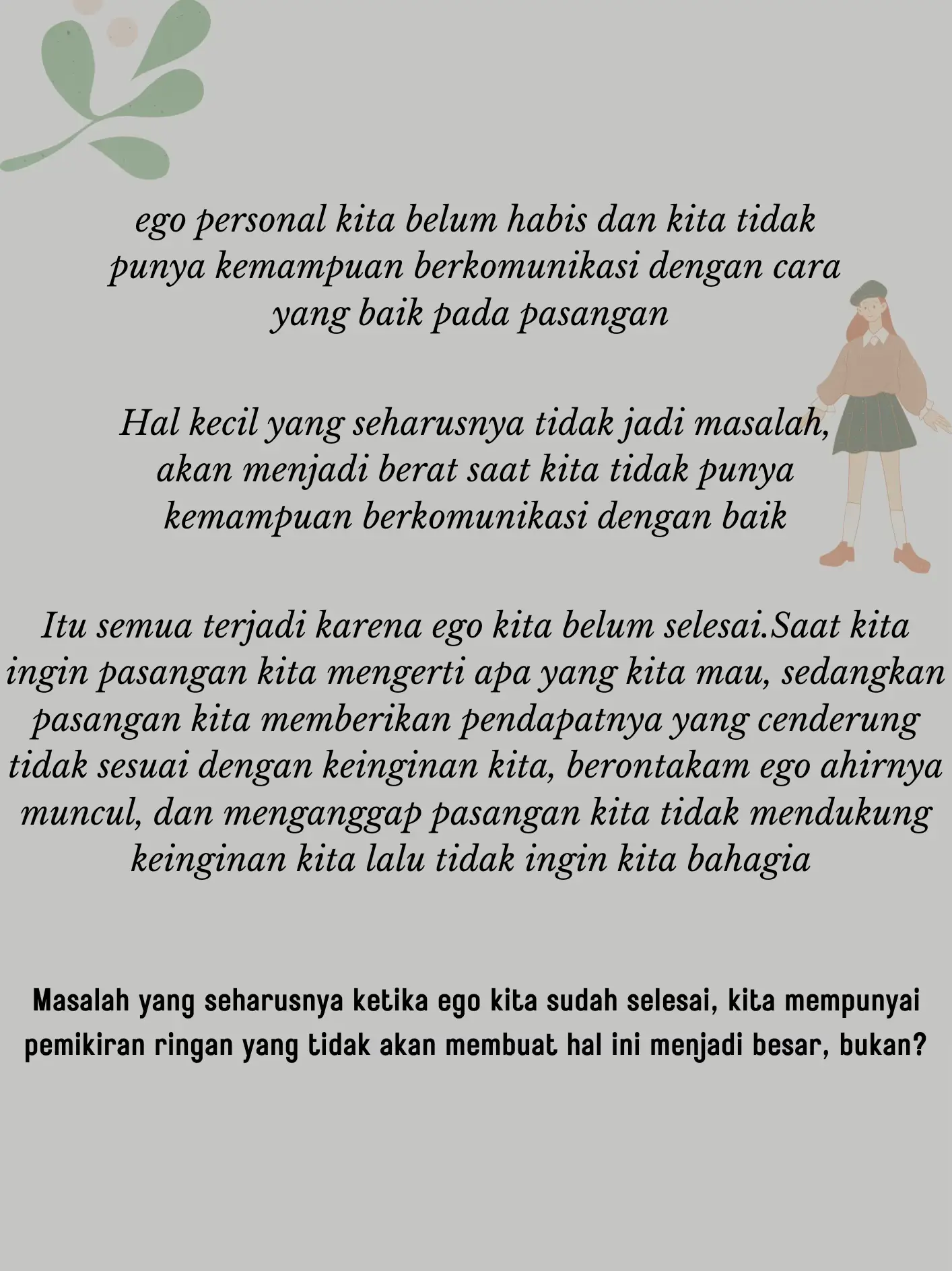 SELESAIKAN DULU EGO PADA DIRI KAMU | Galeri diposting oleh Allisya ...