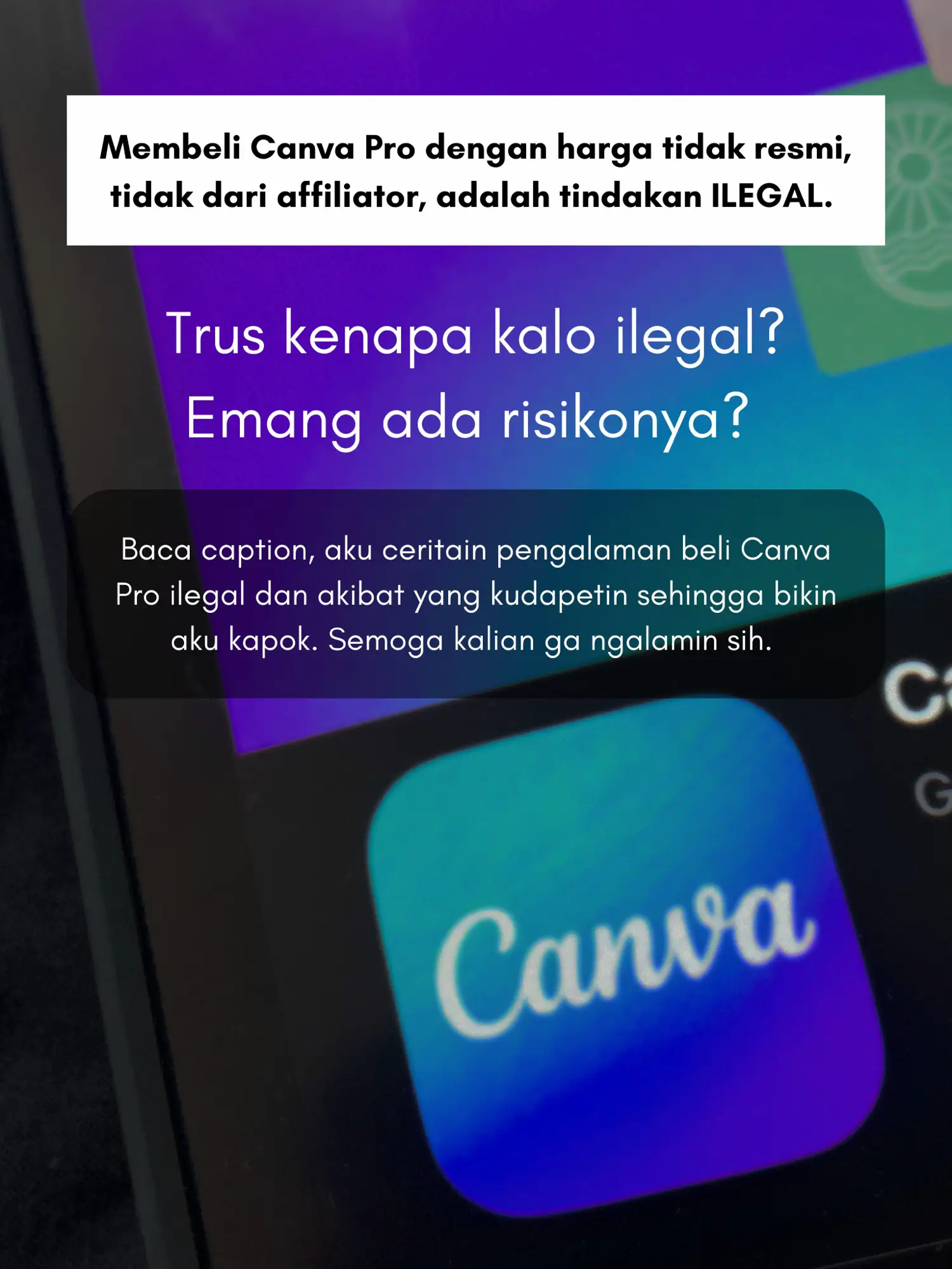Peringatan Sebelum Beli Canva Pro: Legal VS Ilegal | Galeri diposting oleh 🐡maukasitau | Lemon8
