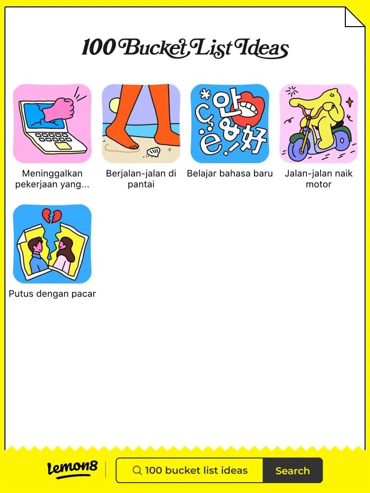 Yuk, cek 100 ide bucket list! | Galeri diposting oleh Divcka Ewidhiya ...