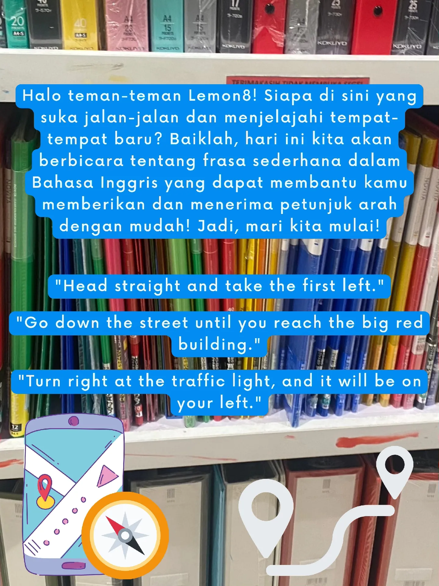 Navigate with Ease: Fun & Simple Direction Phrases | Galeri diposting oleh Study Hacks | Lemon8