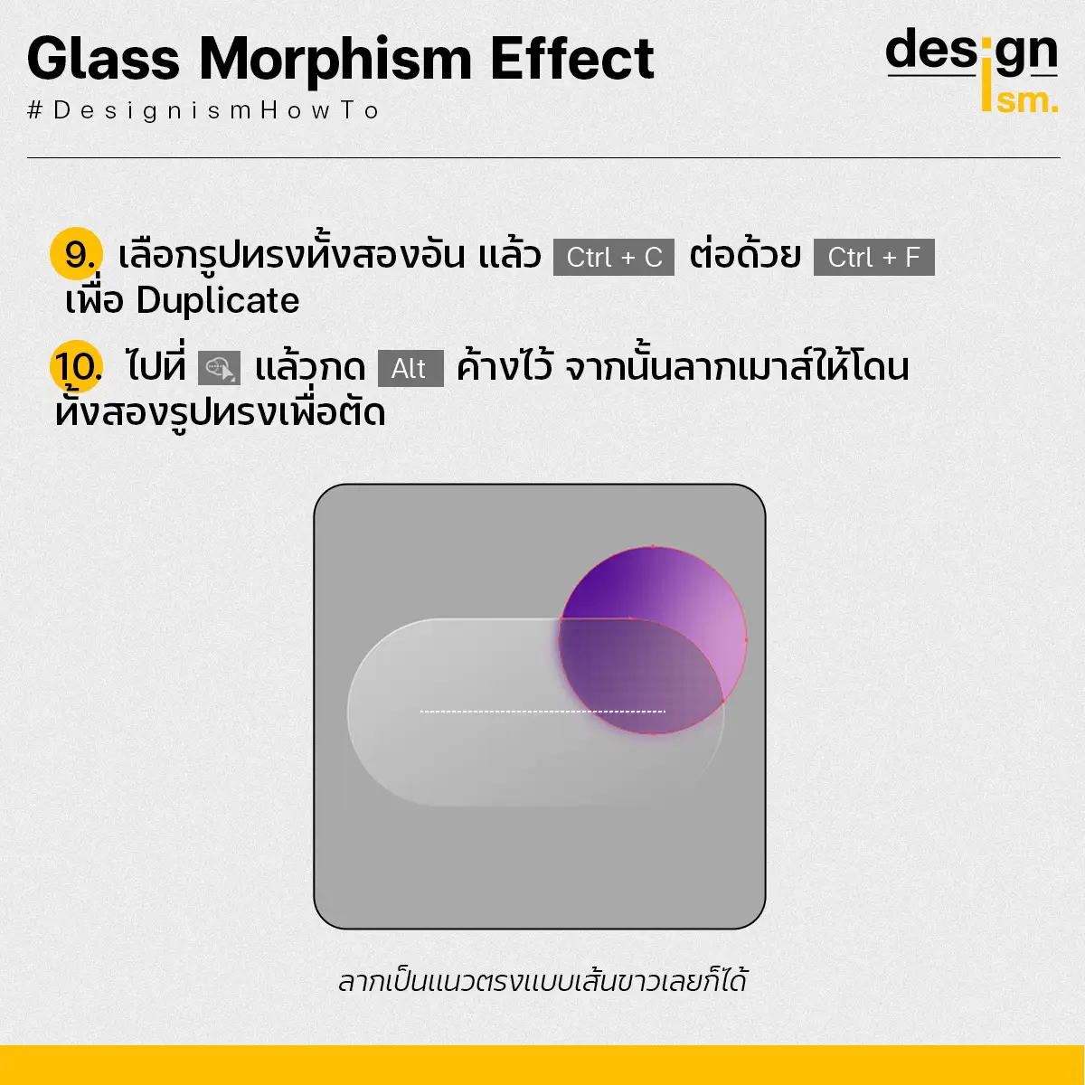 เพิ่มความเก๋ให้งาน ด้วยเทคนิค Glass Morphism ใน Ai 🪩 | แกลเลอรีที่โพสต์โดย designism | Lemon8